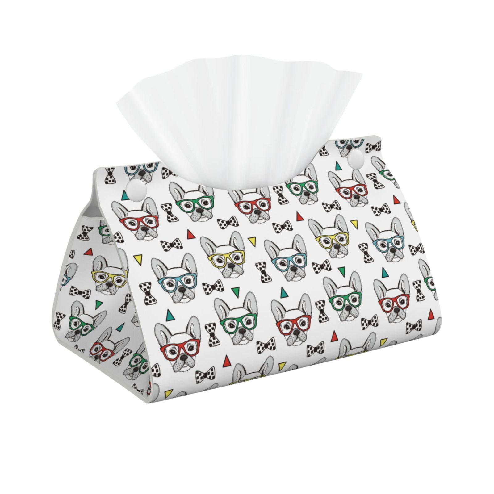 Sikiie Happy Foxy Faces Leather Tissue Box Cover Rectangle, Long Tissue ...