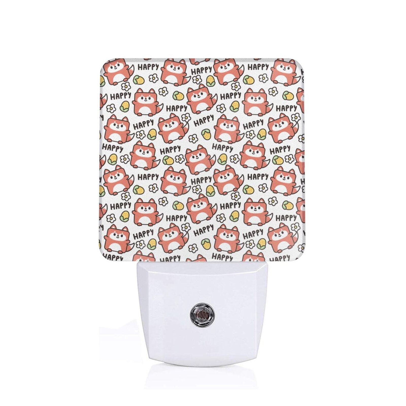 Sikiie Happy Foxy Faces Led Night Light, Warm White,Cool White Lights ...