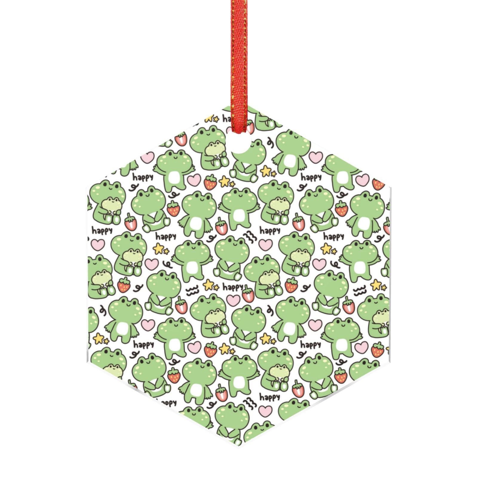 Sikiie Happy Frogs Acrylic Christmas Ornament Pendant Christmas Ornaments Hanging Ornament for ...