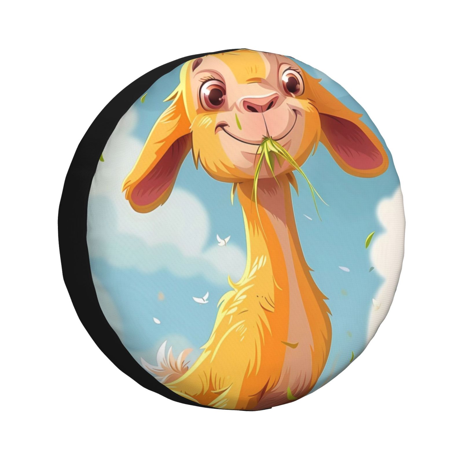 Sikiie Happy Goat In Meadow PVC Leather Spare Tire Wheel Cover Spare ...
