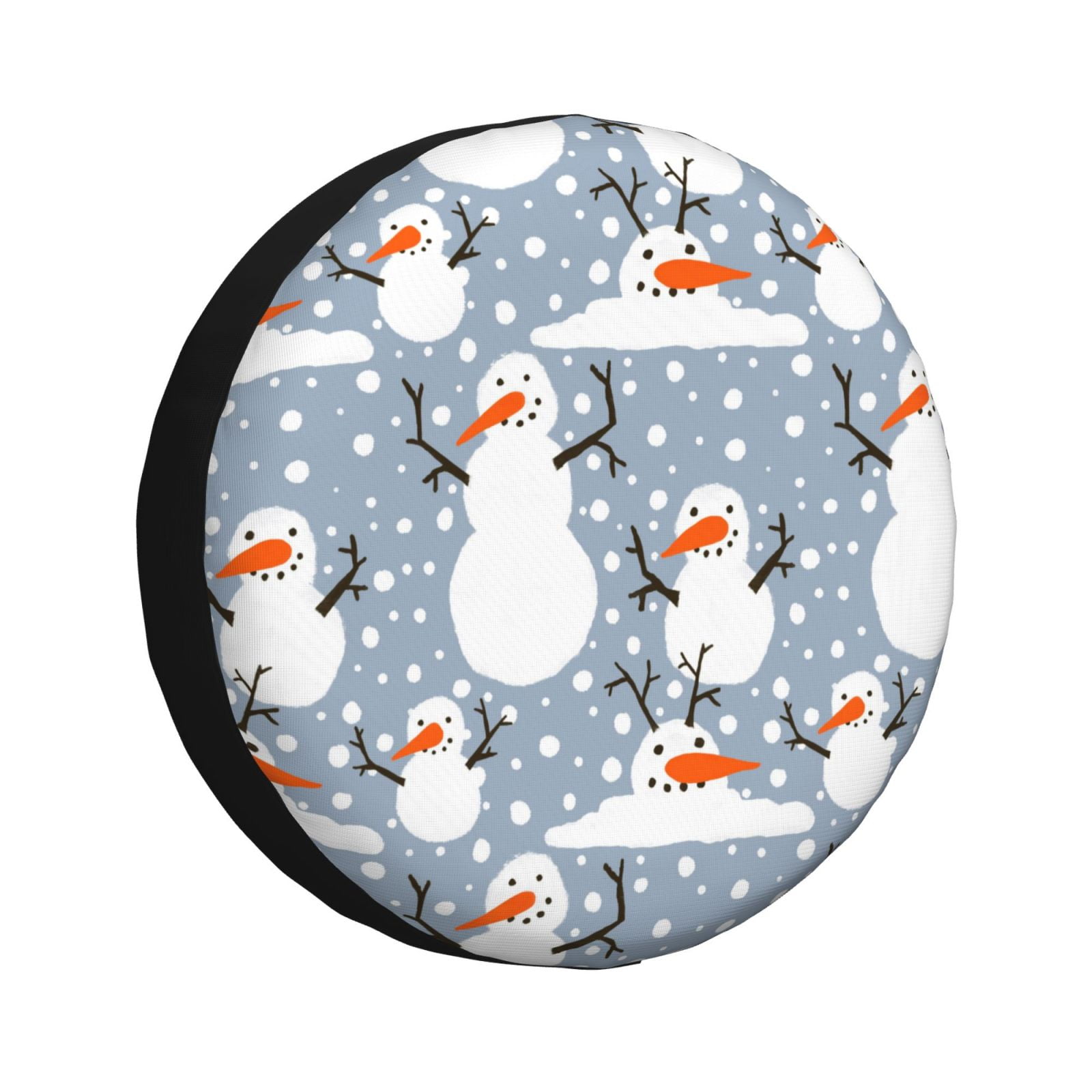 Sikiie Happy Snowmen Snowfall PVC Leather Spare Tire Wheel Cover Spare ...