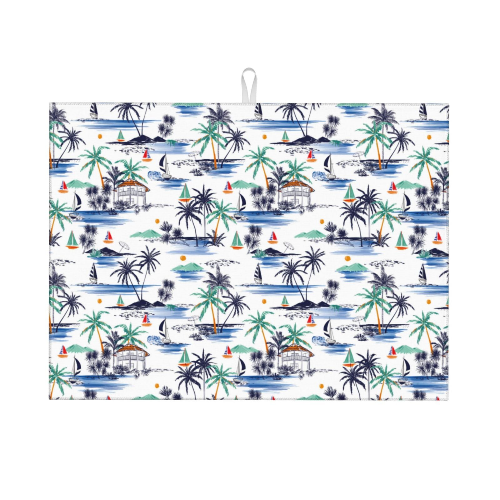 Sikiie Hawaii Palms Dish Drying Mat, Kitchen Counter Mat, Self Drying ...