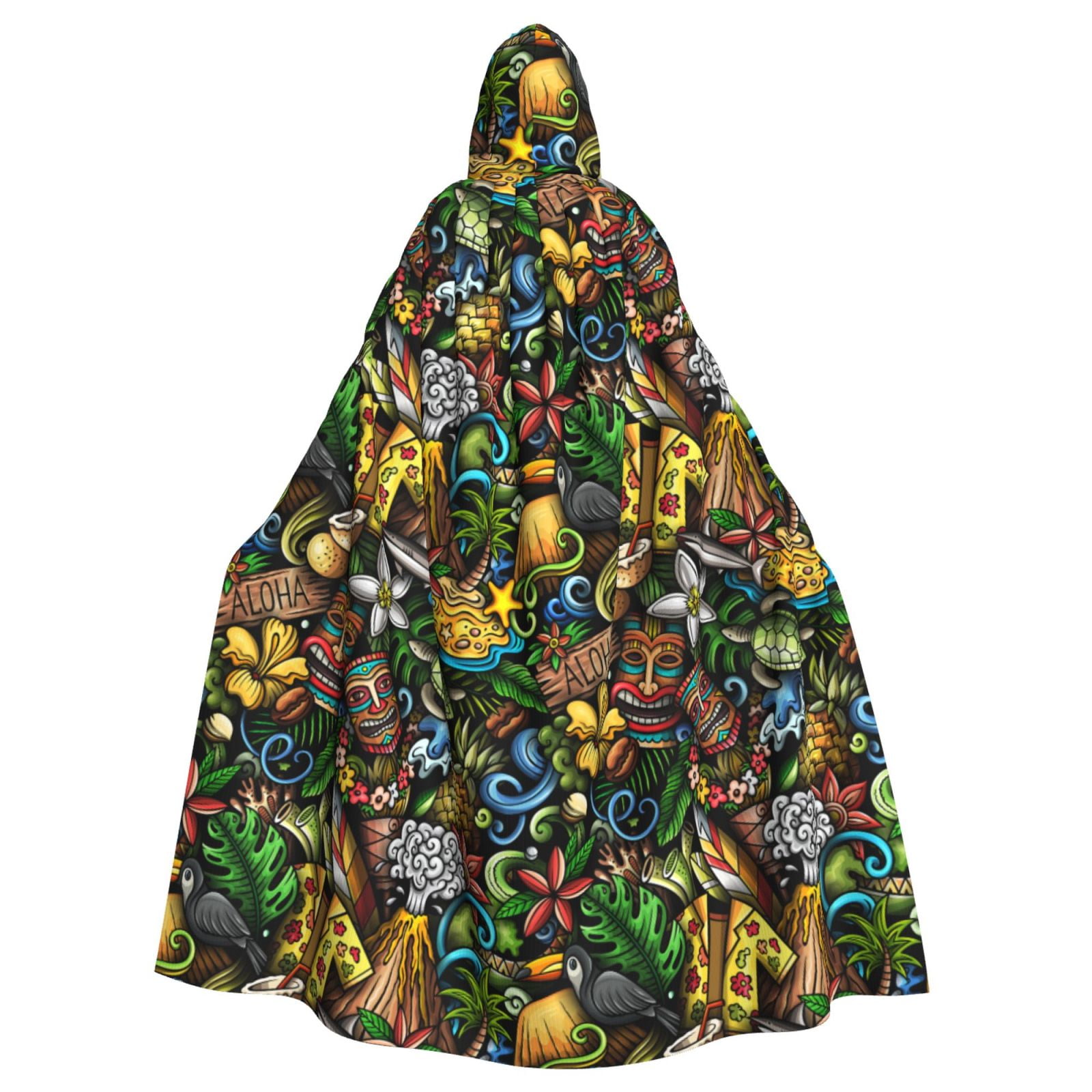 Sikiie Hawaiian Culture Symbols Unisex Hooded Robe Cloak Adults ...