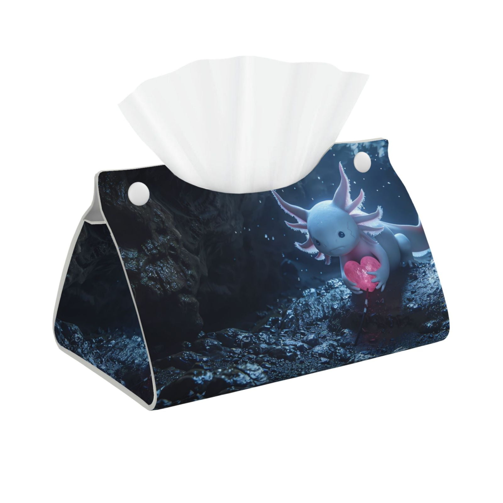 Sikiie Heart Axolotl Leather Tissue Box Cover Rectangle, Long Tissue ...