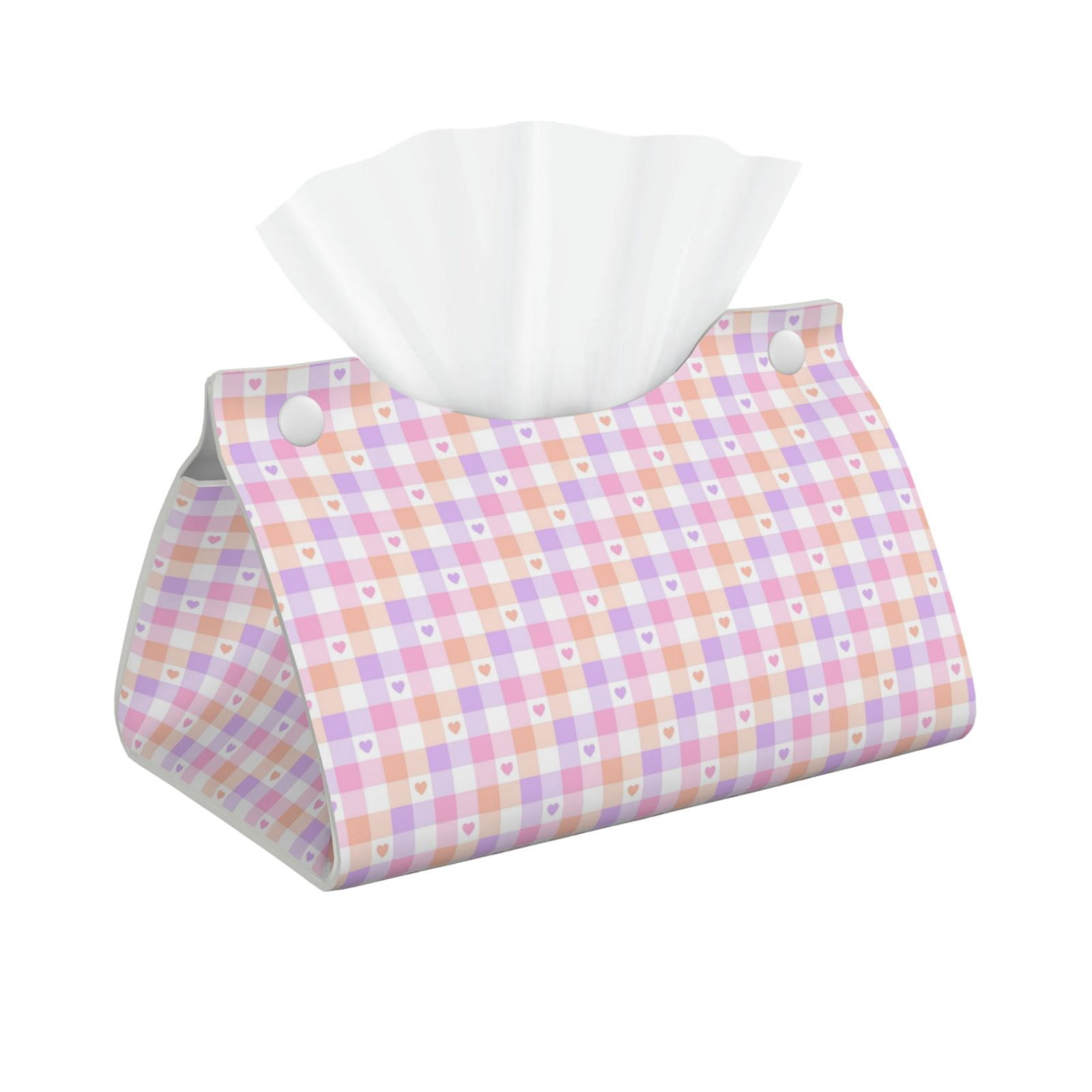Sikiie Heart Buffalo Plaid Leather Tissue Box Cover Rectangle, Long ...