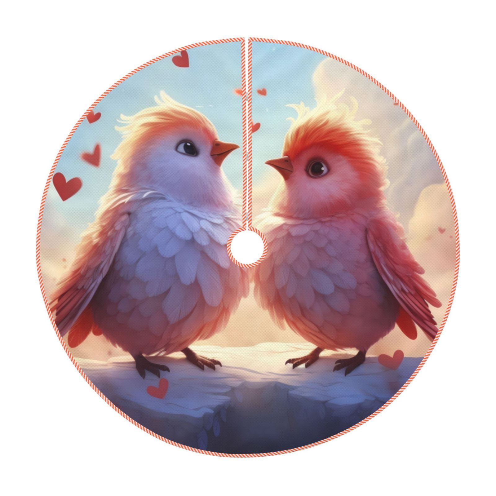 Sikiie Heart Sky Bird Couple Nativity Christmas Tree Skirt, Jesus ...