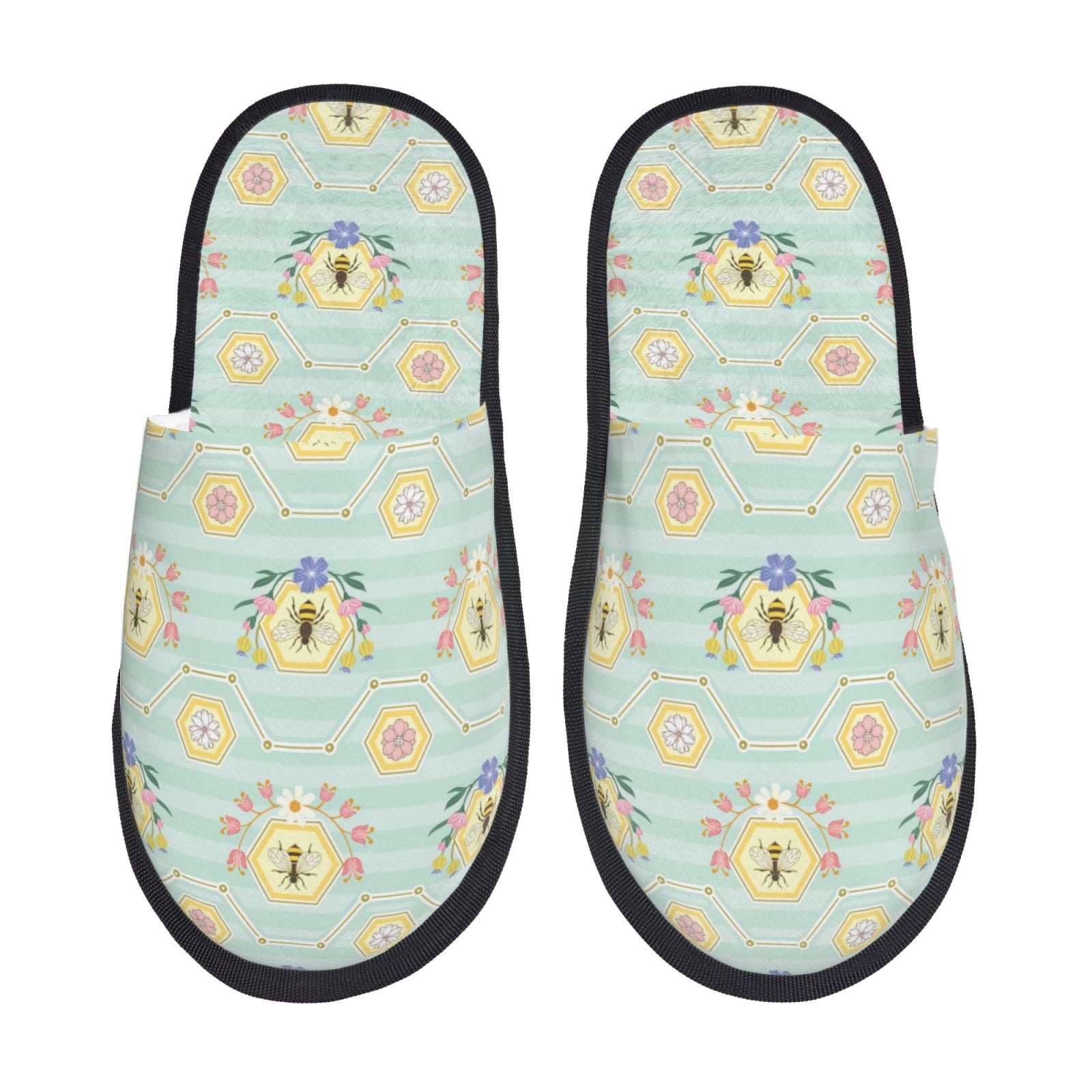 Sikiie Honey bees Print Slippers for women and Men, House Shoes for ...