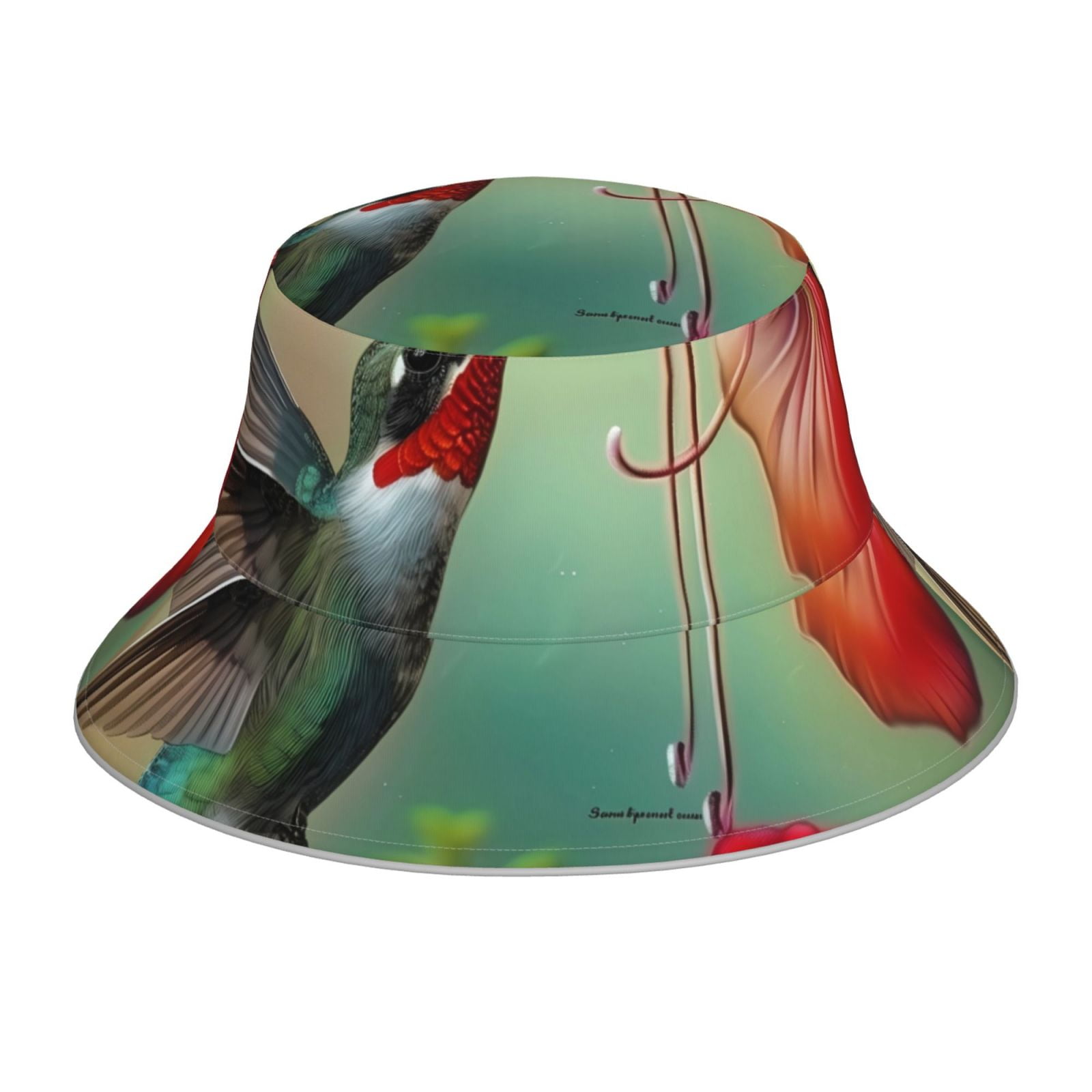 Sikiie Hummingbird Floral Paradise Reflective Double-Sided Bucket Hat ...