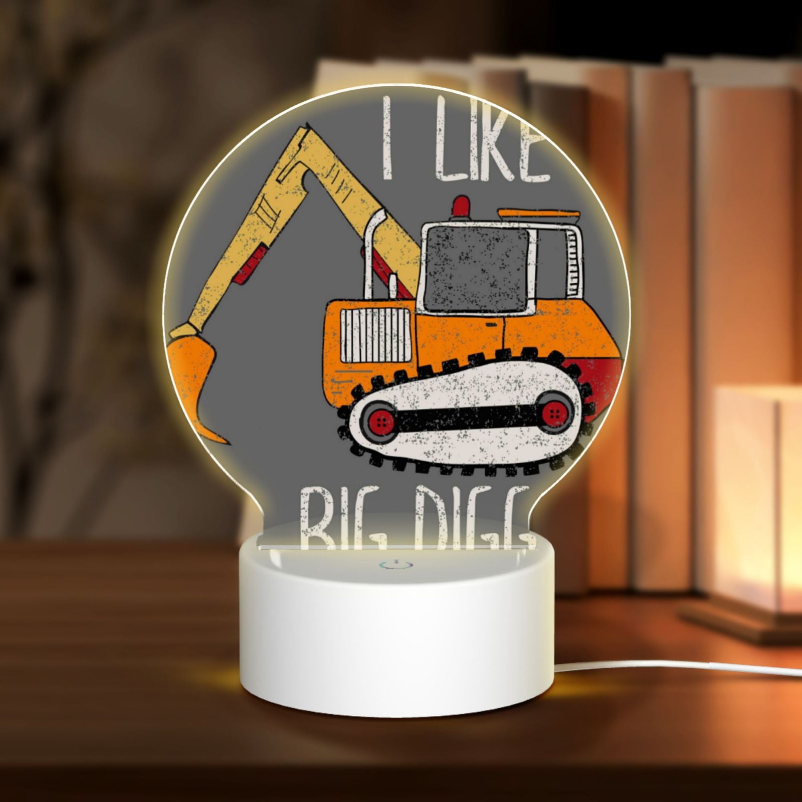 Sikiie I Like Big Digger Acrylic Night Light Gift Custom Acrylic Night ...