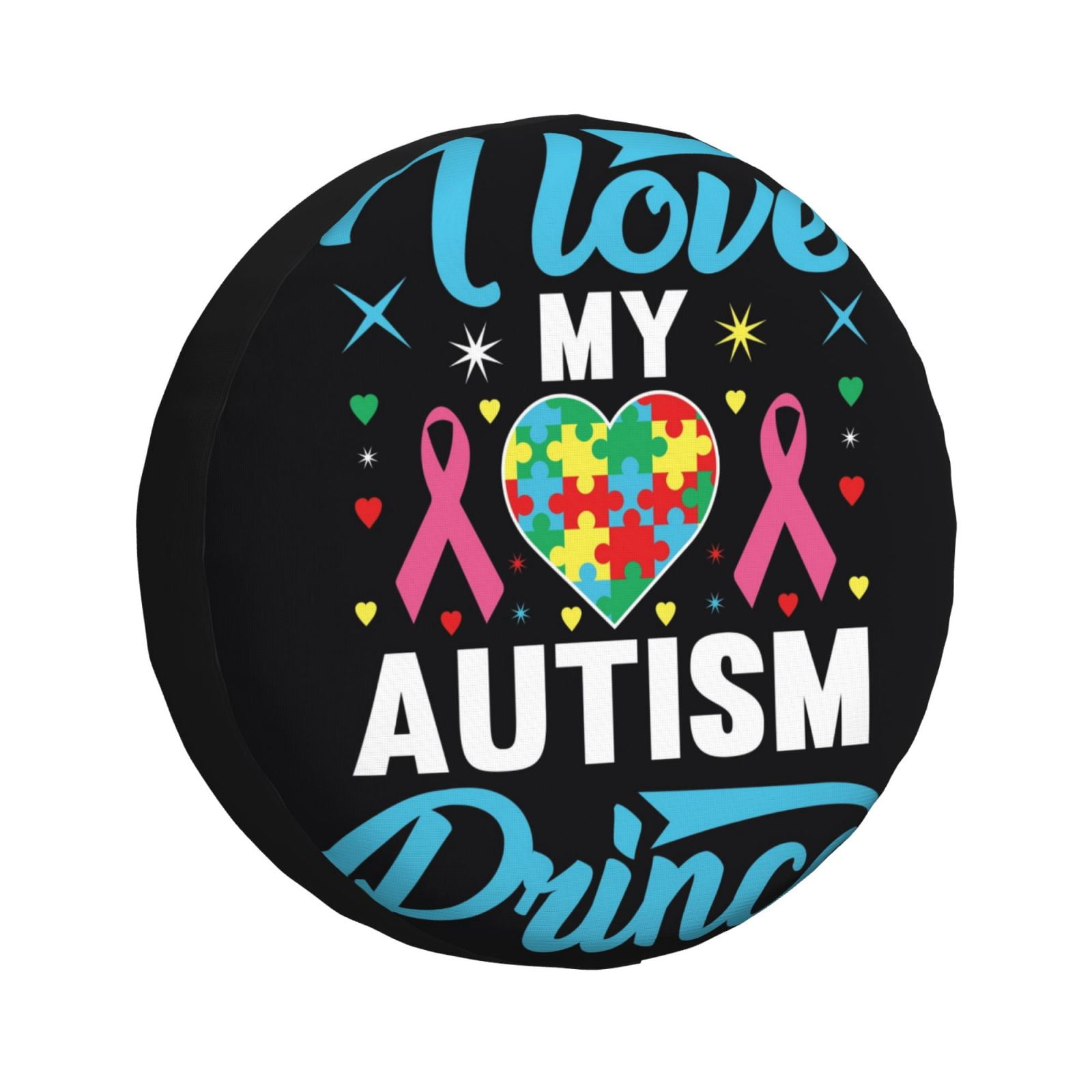 Sikiie I Love My Autism PVC Leather Spare Tire Wheel Cover Spare Tire ...
