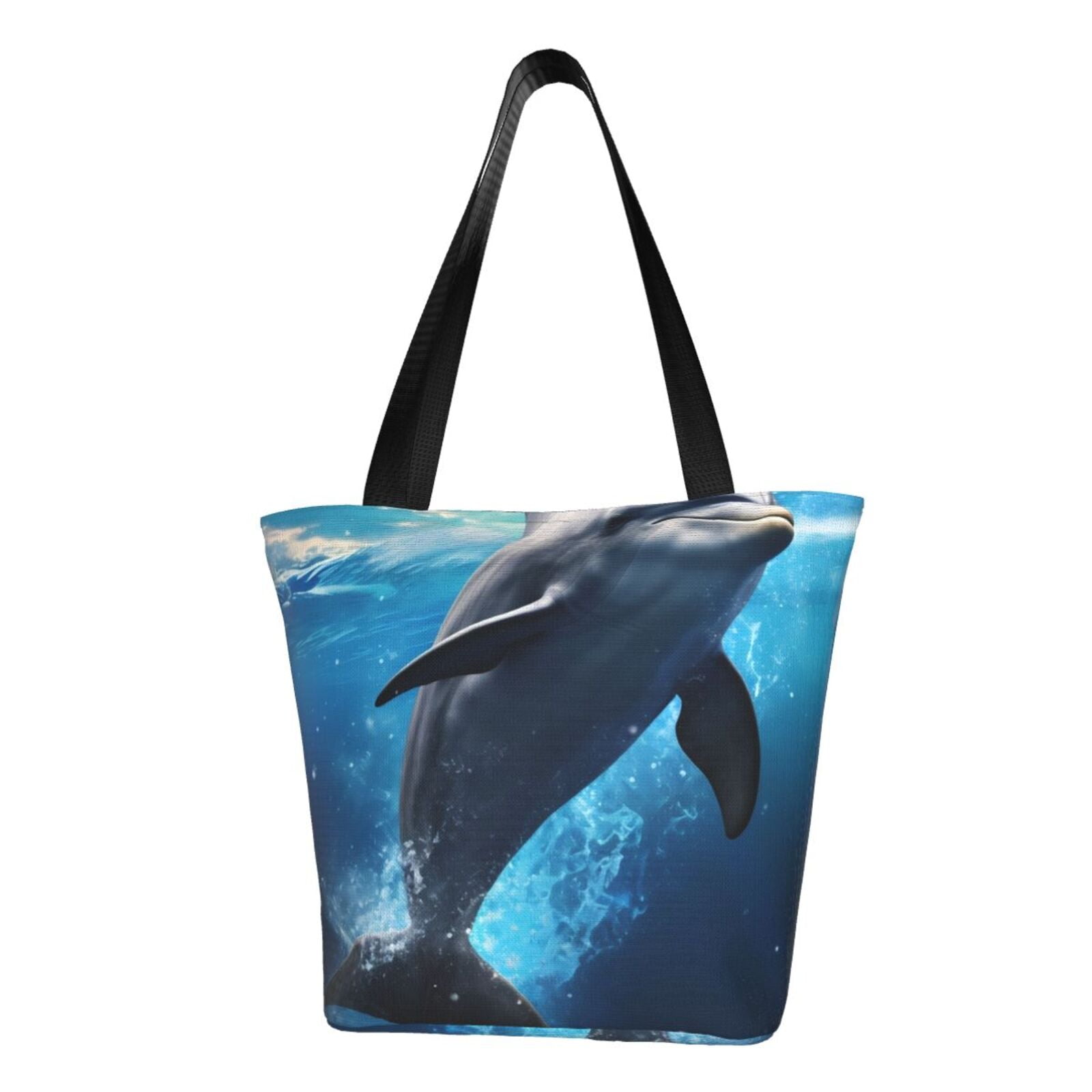 Sikiie Ice Blue Ocean Cute Dolphin Shoulder Bag Casual Hobo Crossbody ...