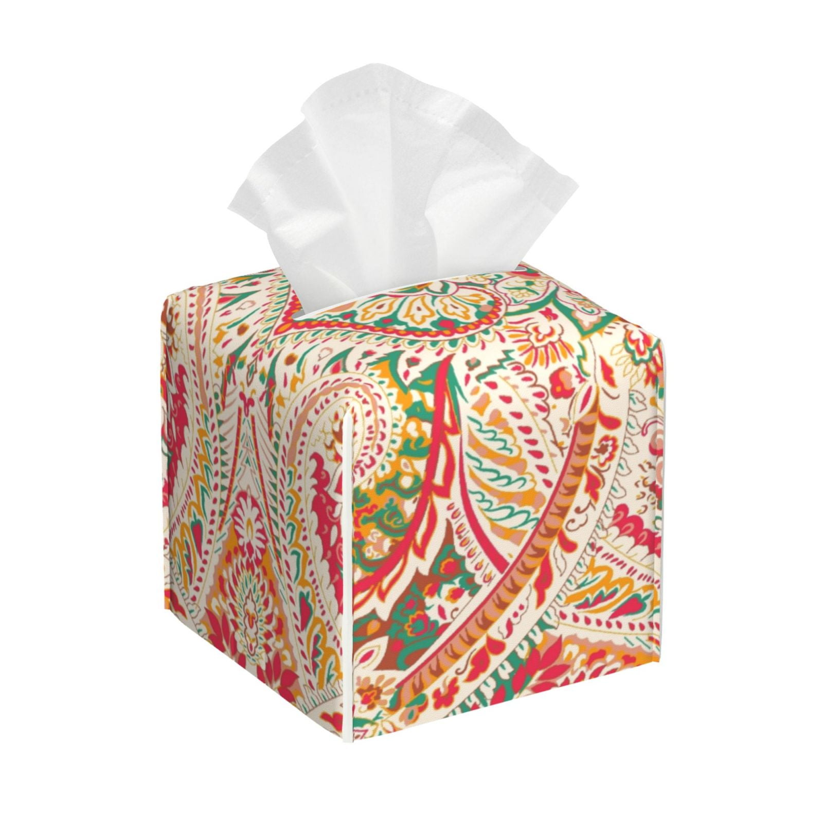 Sikiie Indian Paisley 1 Leather Tissue Box Cover Square, tissue box ...