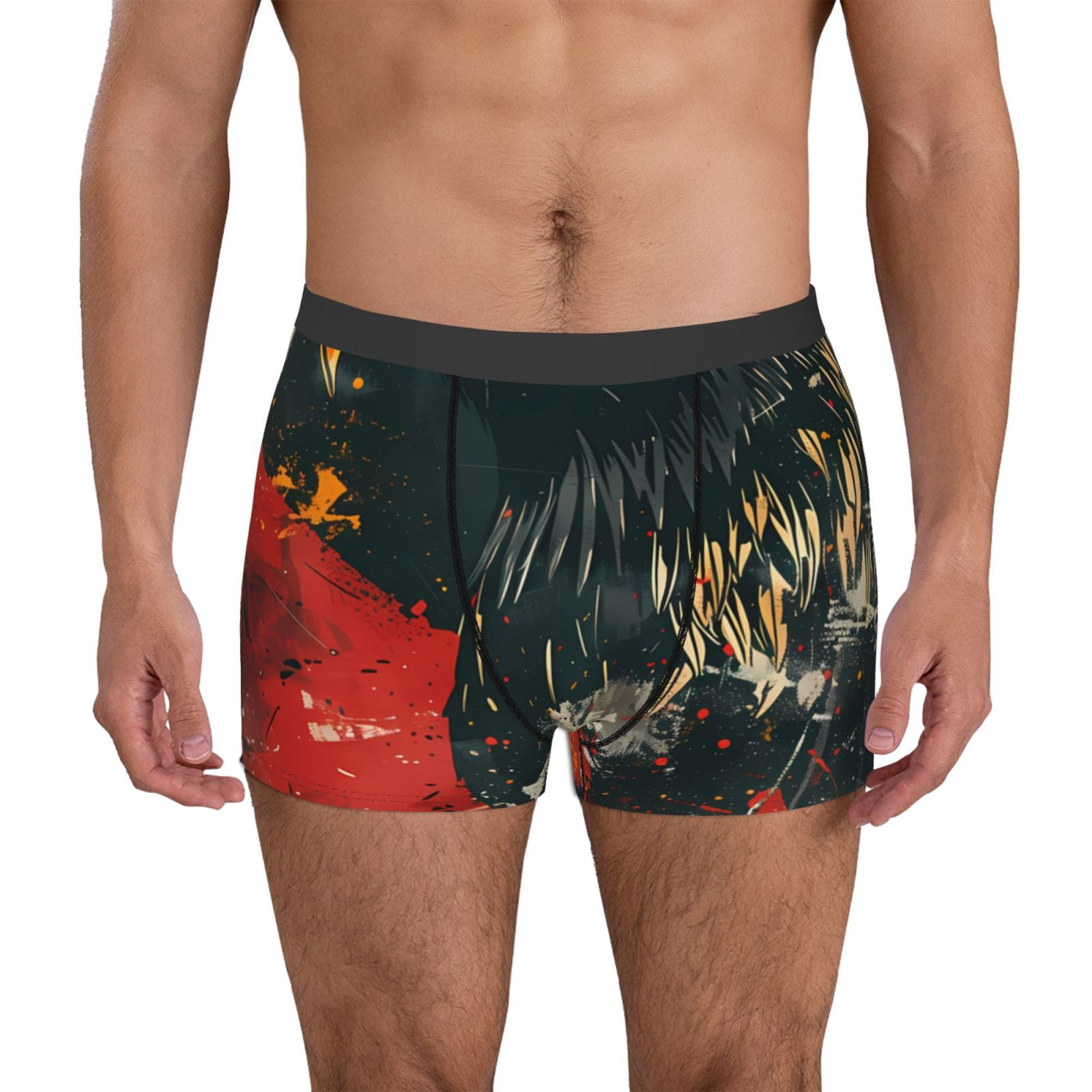 Sikiie Ink Style Bald Eagle Print Men's Boxer Briefs, Elastic Waistband Boxer Briefs Leggings ...