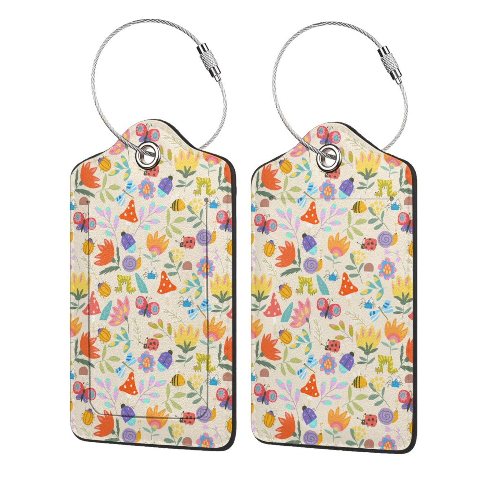 Sikiie Insects In Plants Luggage Tag for Suitcase Leather Baggage Tag ...