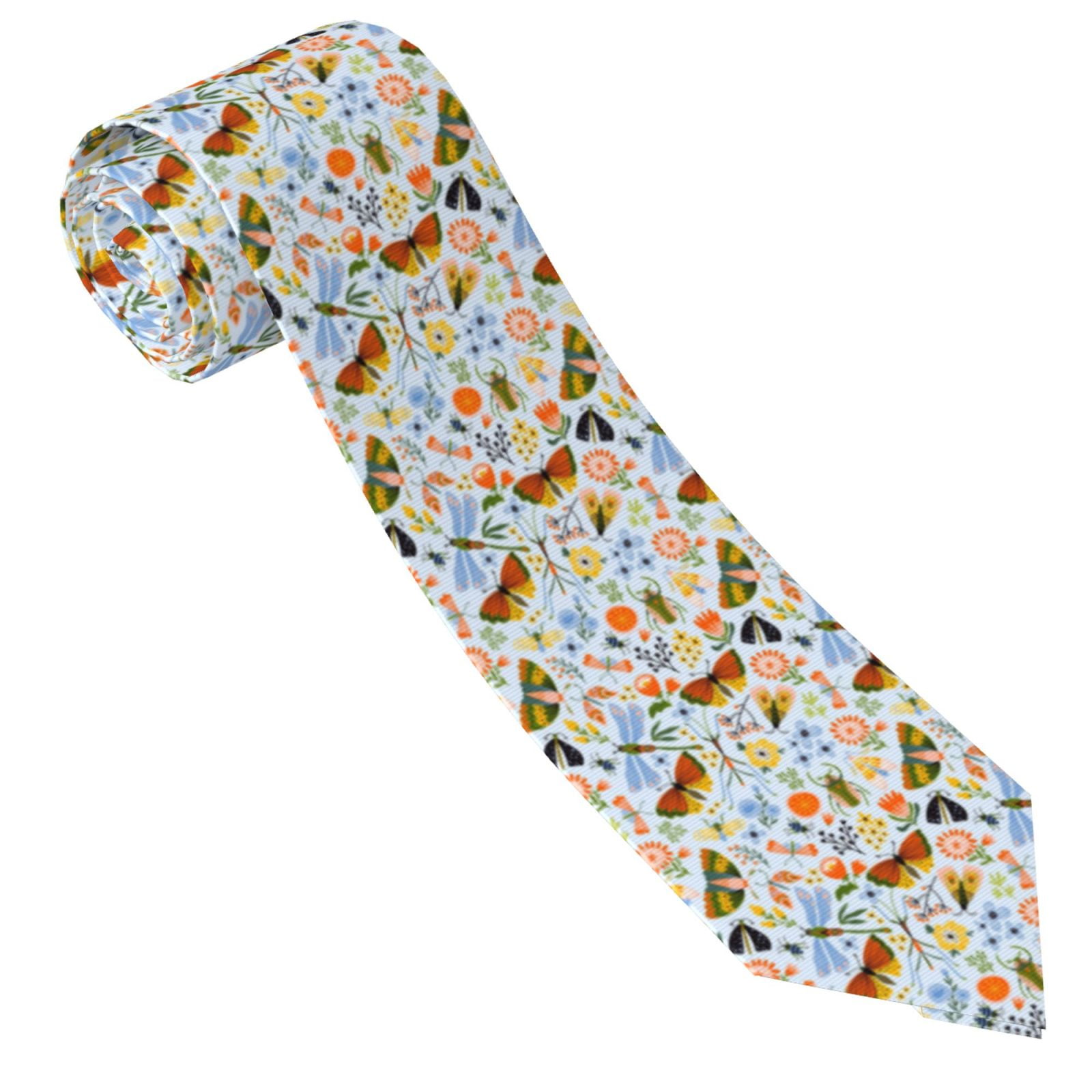 Sikiie Insects and Flowers Mens Tie Pocket Square Formal Neckties ...