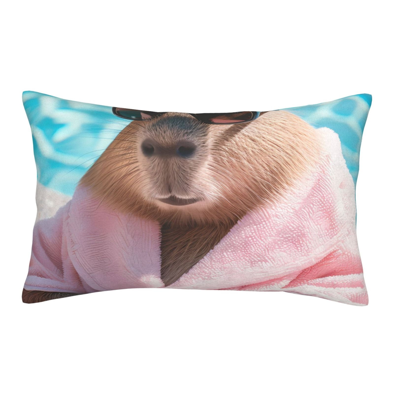Sikiie Island Vacation Guinea Pig Print Plush Pillow Cover, Wrinkle ...