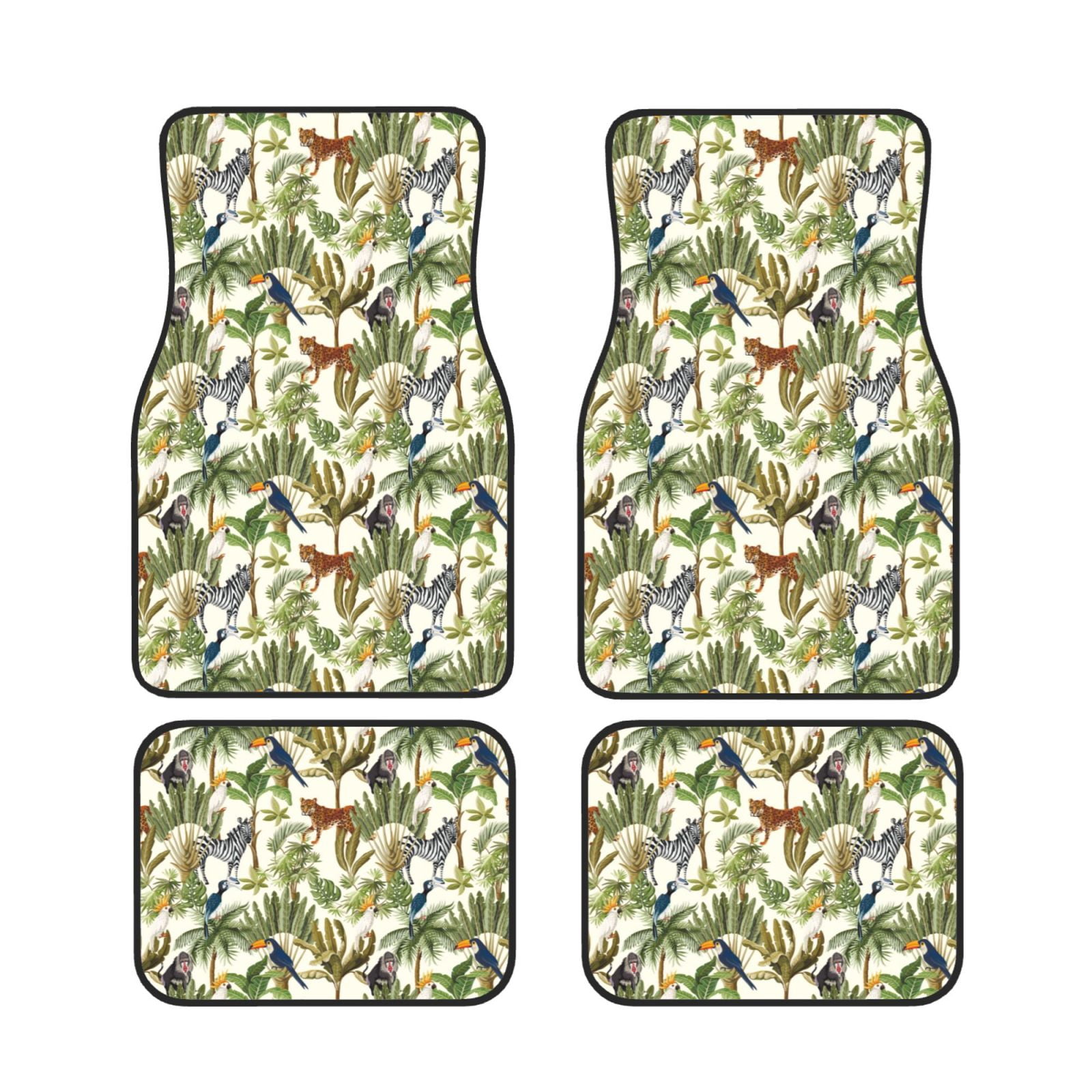 Sikiie Jungle Animals Car Foot Mat Set of 4 Pieces Basics Universal Fit ...
