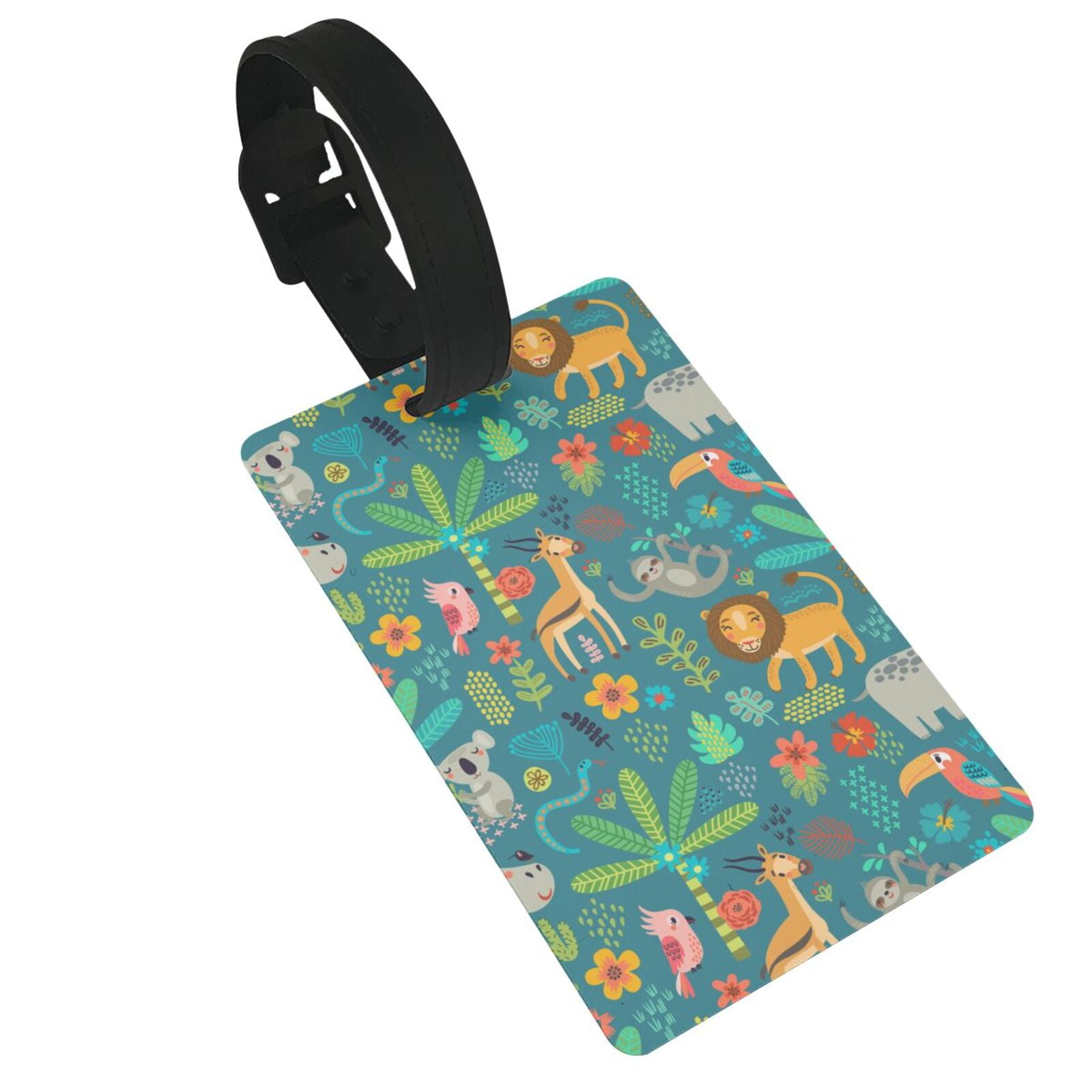 Sikiie Jungle Animals Luggage Tags Privacy Cover ID Label Suitcase Tags ...