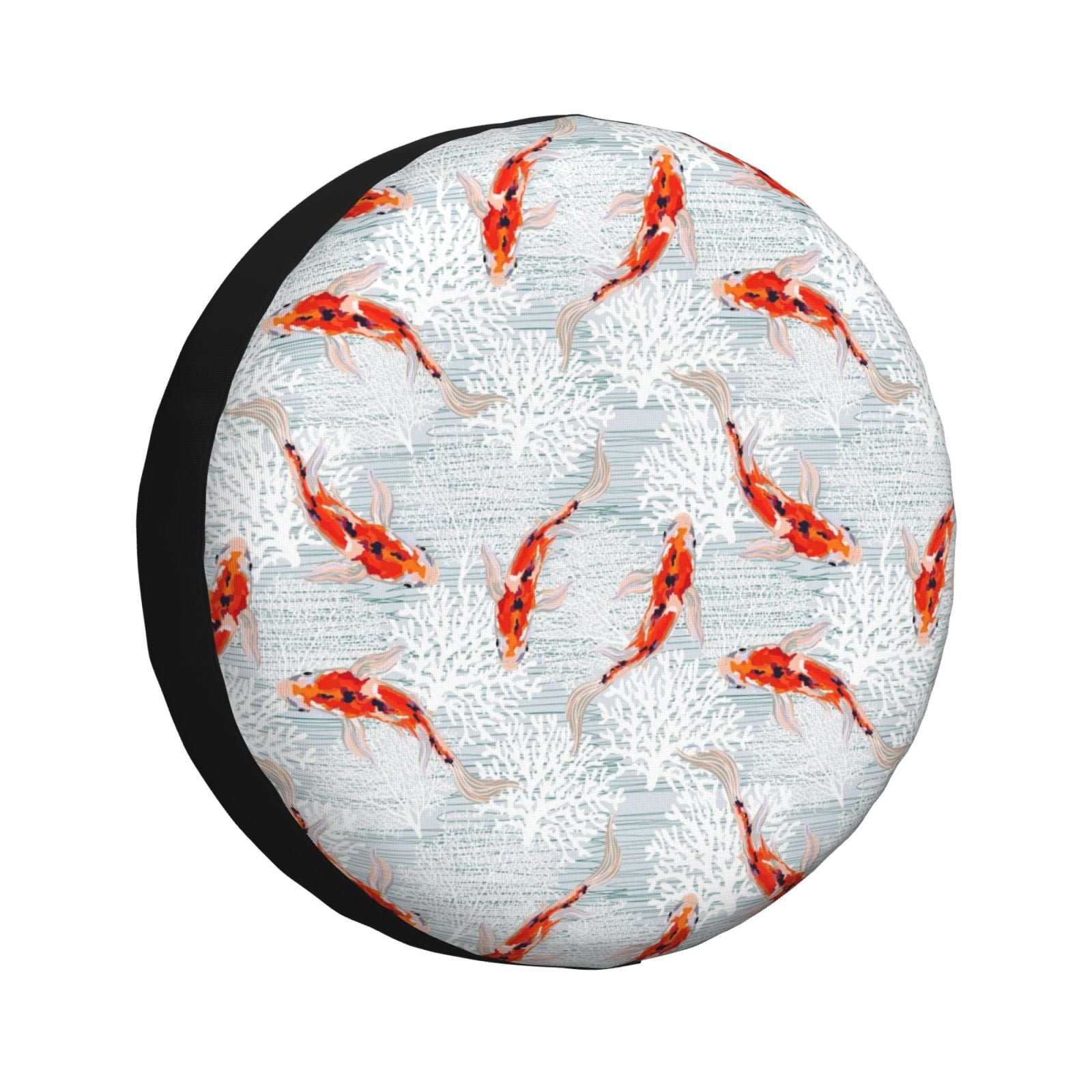 Sikiie Koi Fish Corals,Spring Summer PVC Leather Spare Tire Wheel Cover ...