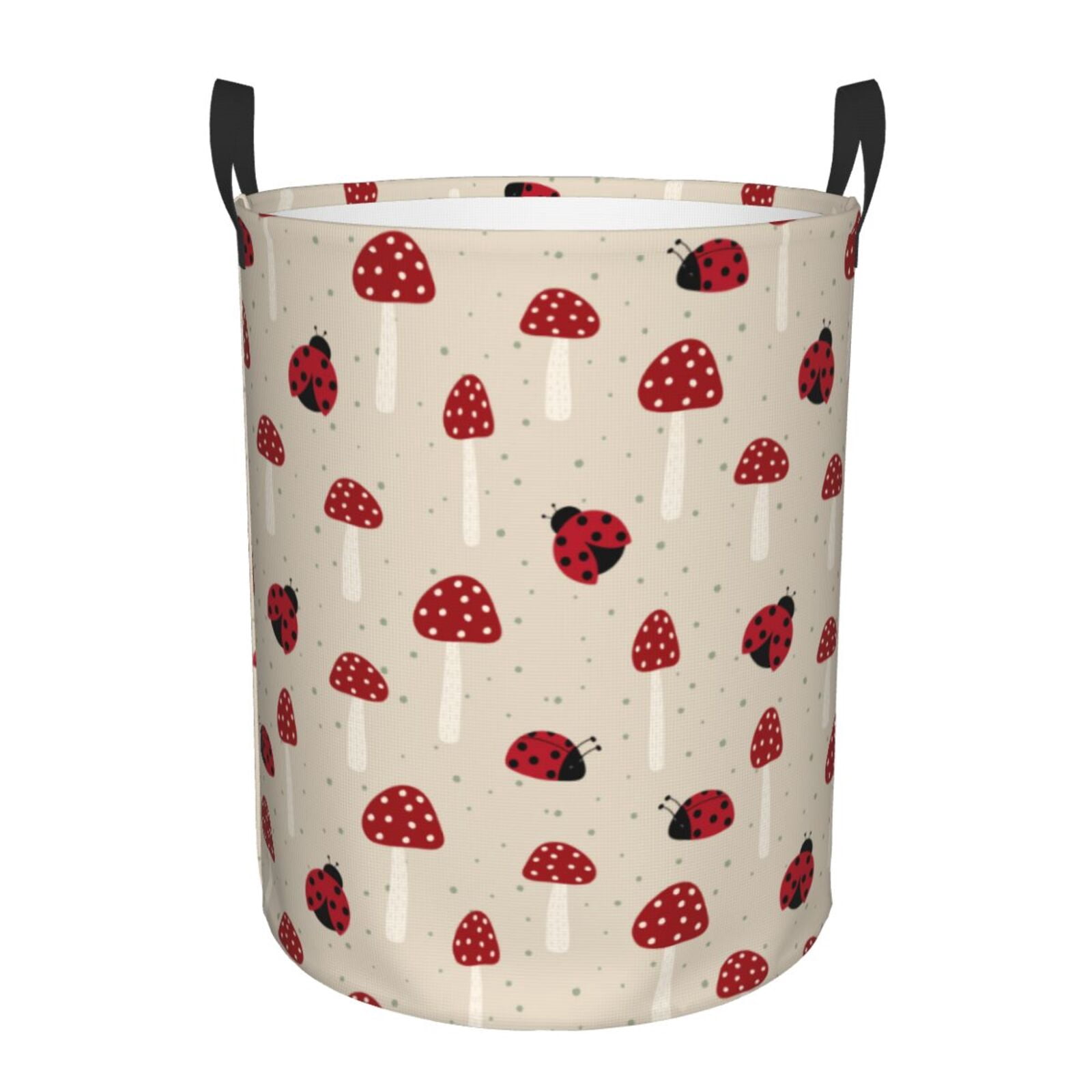 Sikiie Ladybug With Mushroom Print Round Dirty Clothes Basket ...