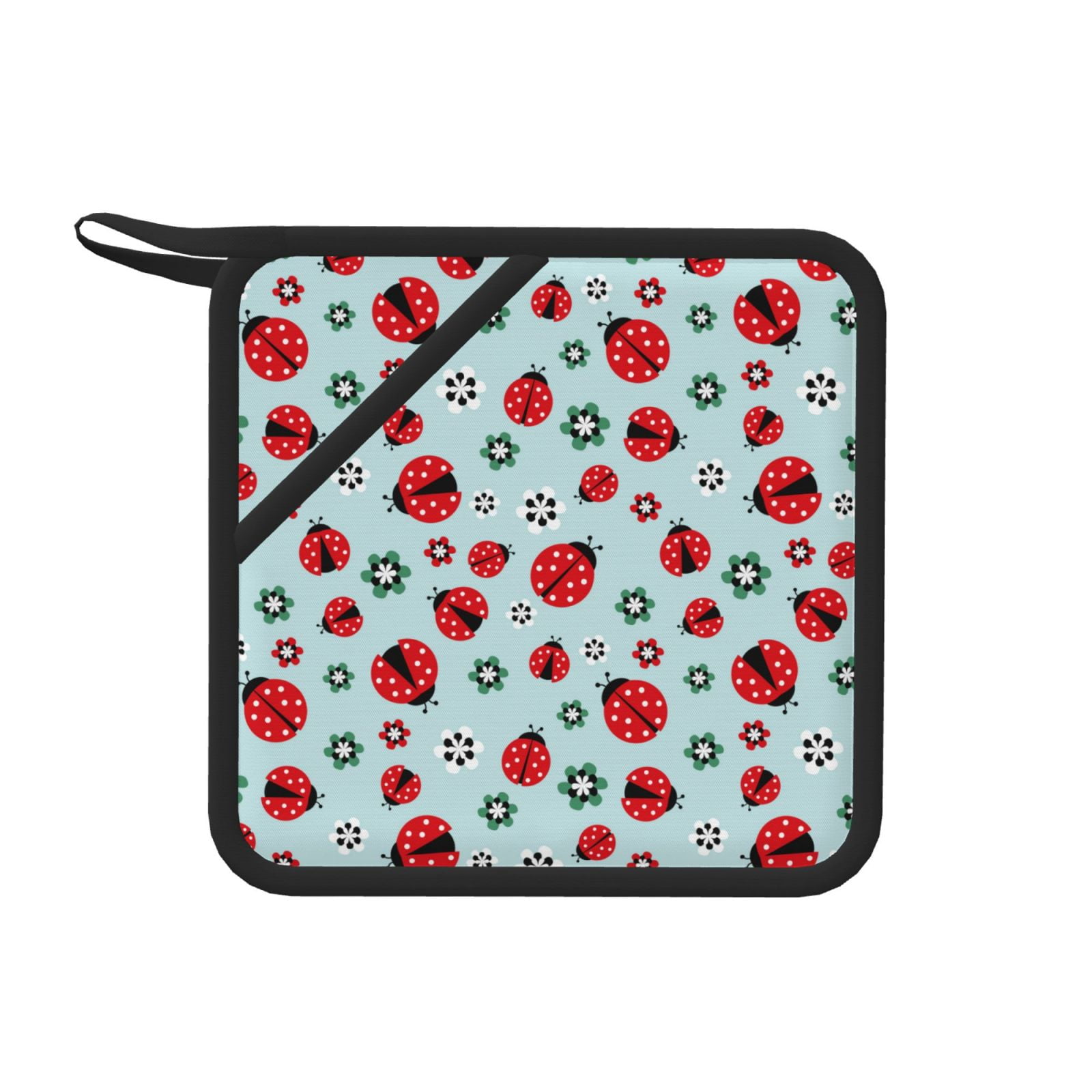 Sikiie Ladybugs And Flowers 1 Pot Holders Kitchen Insulation Mats Heat ...