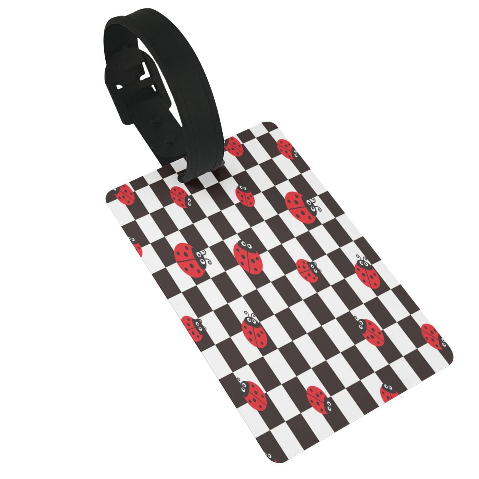 Sikiie Ladybugs Of Black And White Checkers Luggage Tags Privacy Cover ...
