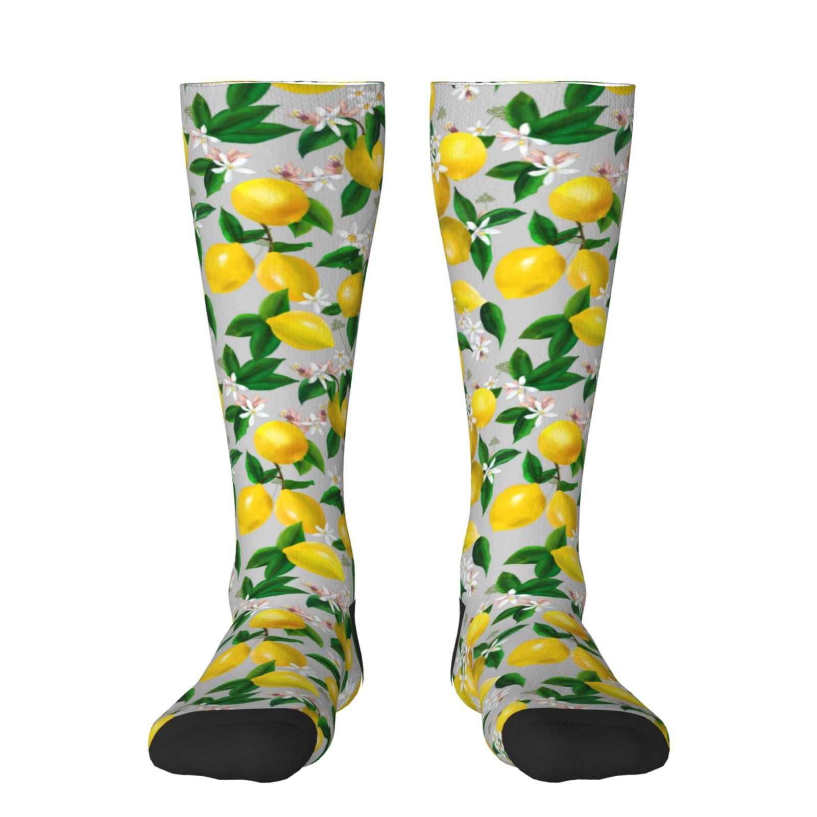 Sikiie Lemon Seamless Pattern Oil Painting Effect Knee Socks, High ...