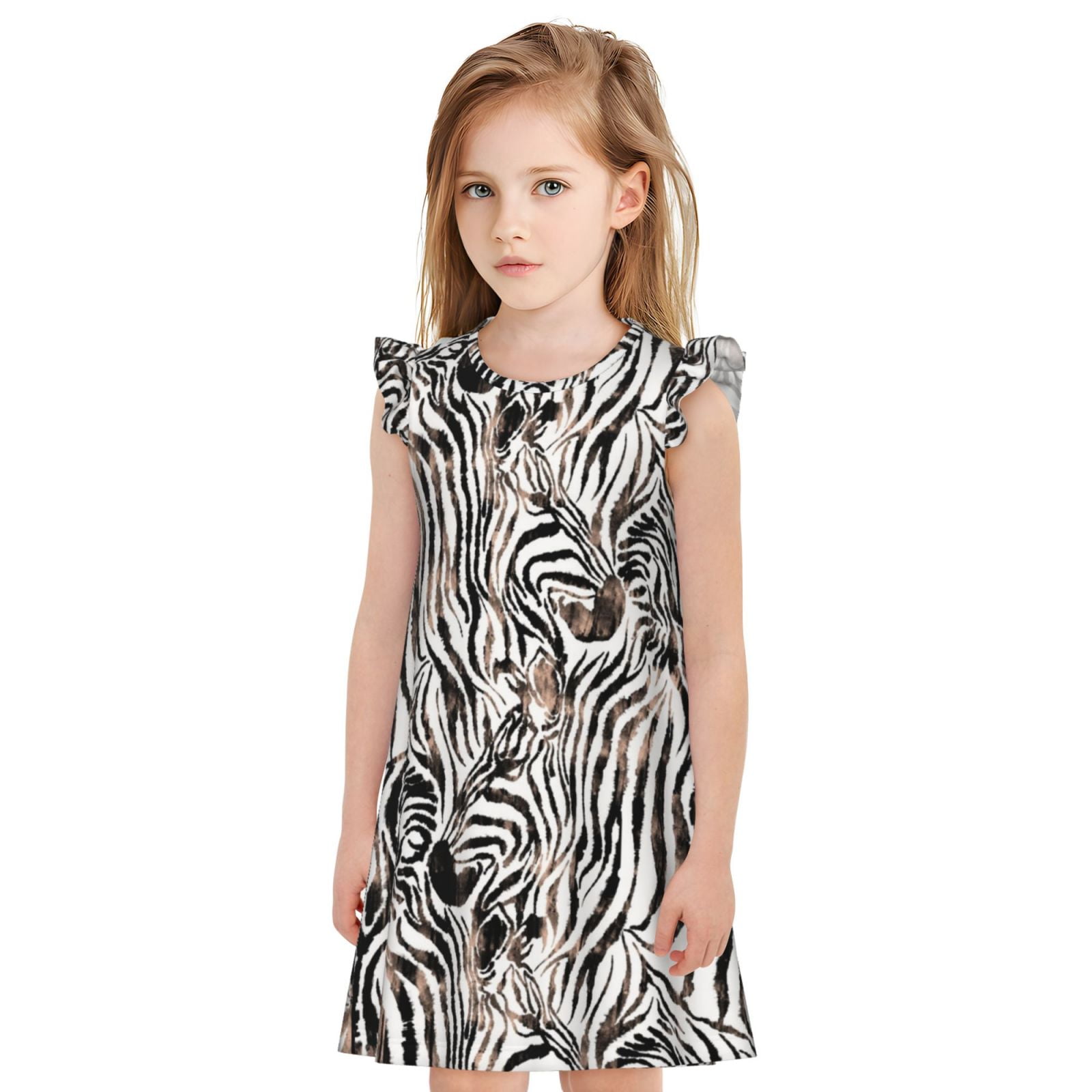 Sikiie Leopard And Zebra Girls Nightgowns, Girls Pajamas, Short Sleeves ...