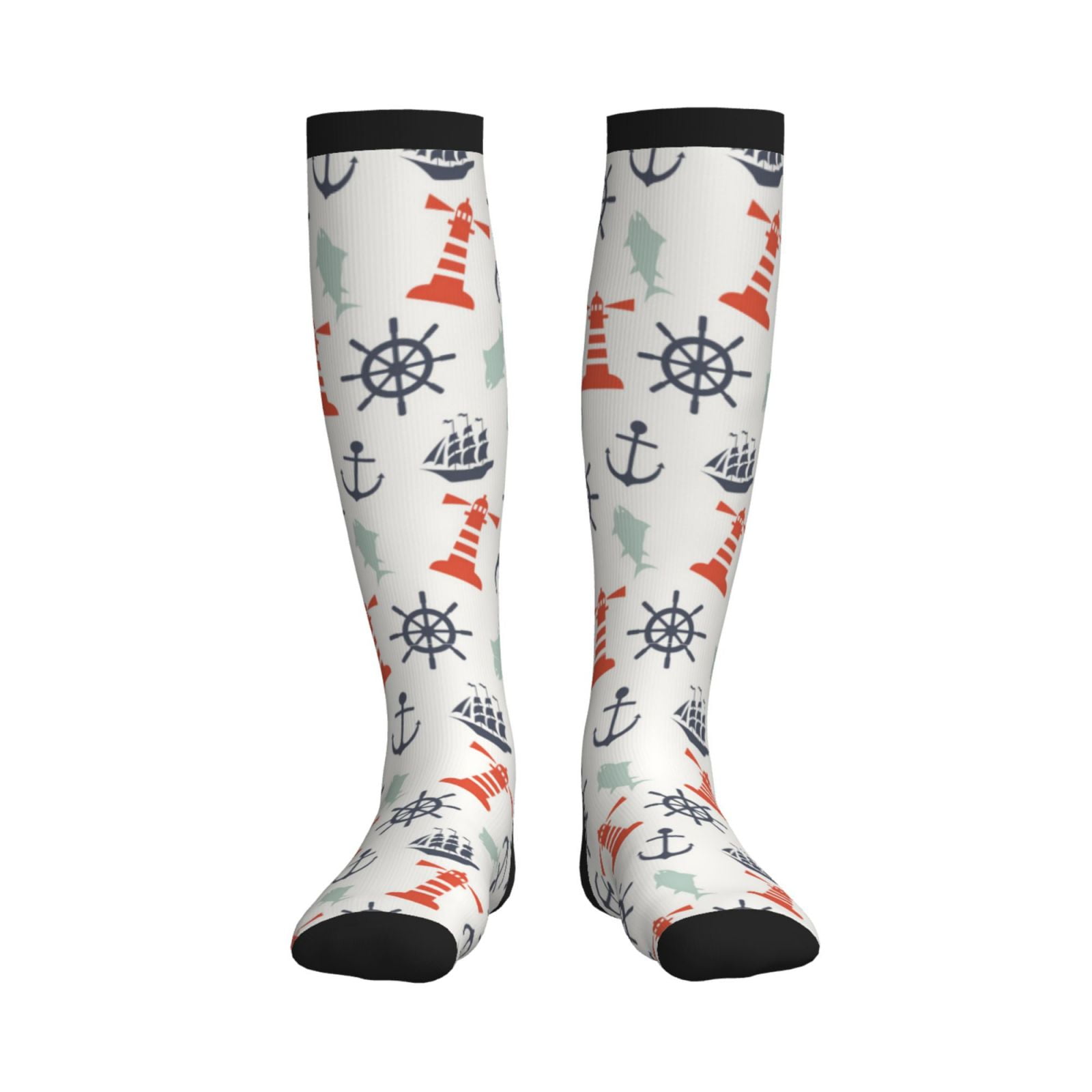 Sikiie Lighthouse Sailboat 1 Pairs Compression Socks for Men and Women ...