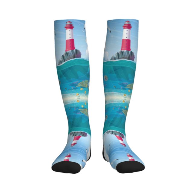 Sikiie Lighthouse Sea Port 1 Pairs Compression Socks for Men and Women ...