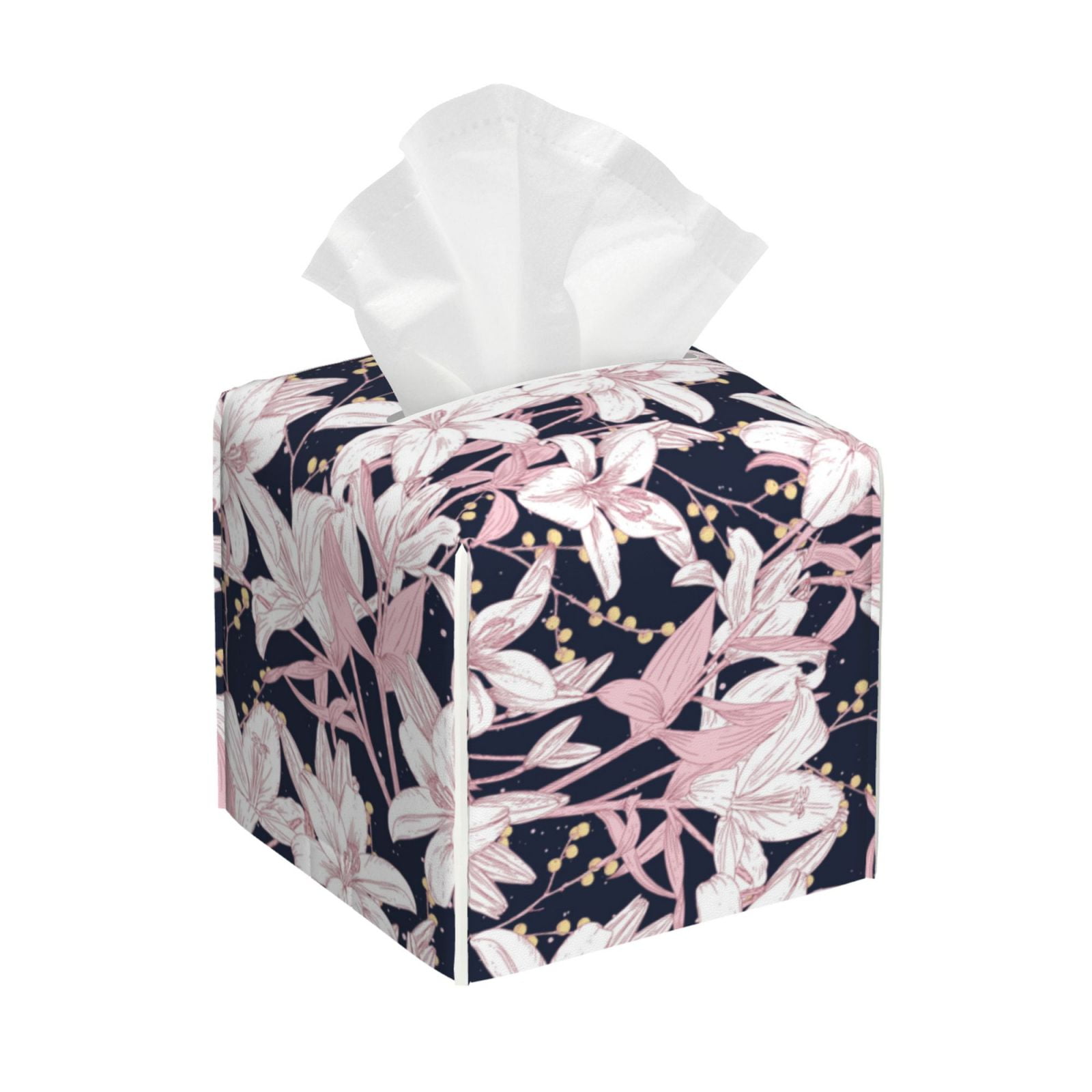 Sikiie Lilies Flowers Leather Tissue Box Cover Square, tissue box ...