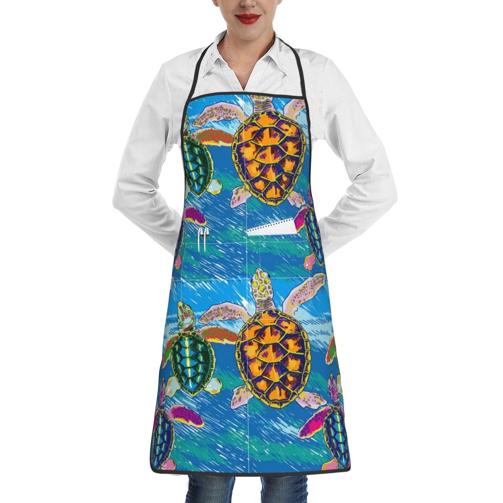 Sikiie Little Sea Turtles Aprons for Kitchen Cooking Aprons, Chef Apron ...
