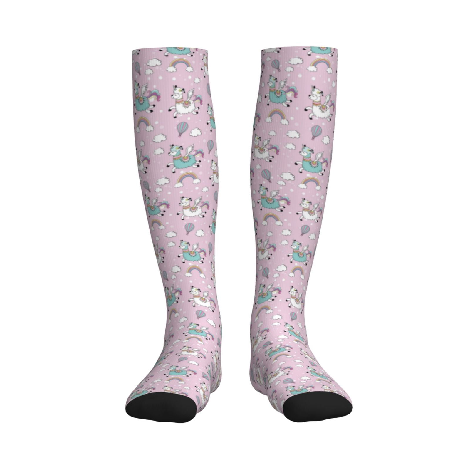 Sikiie Llama Unicorn and Rainbow 1 Pairs Compression Socks for Men and ...