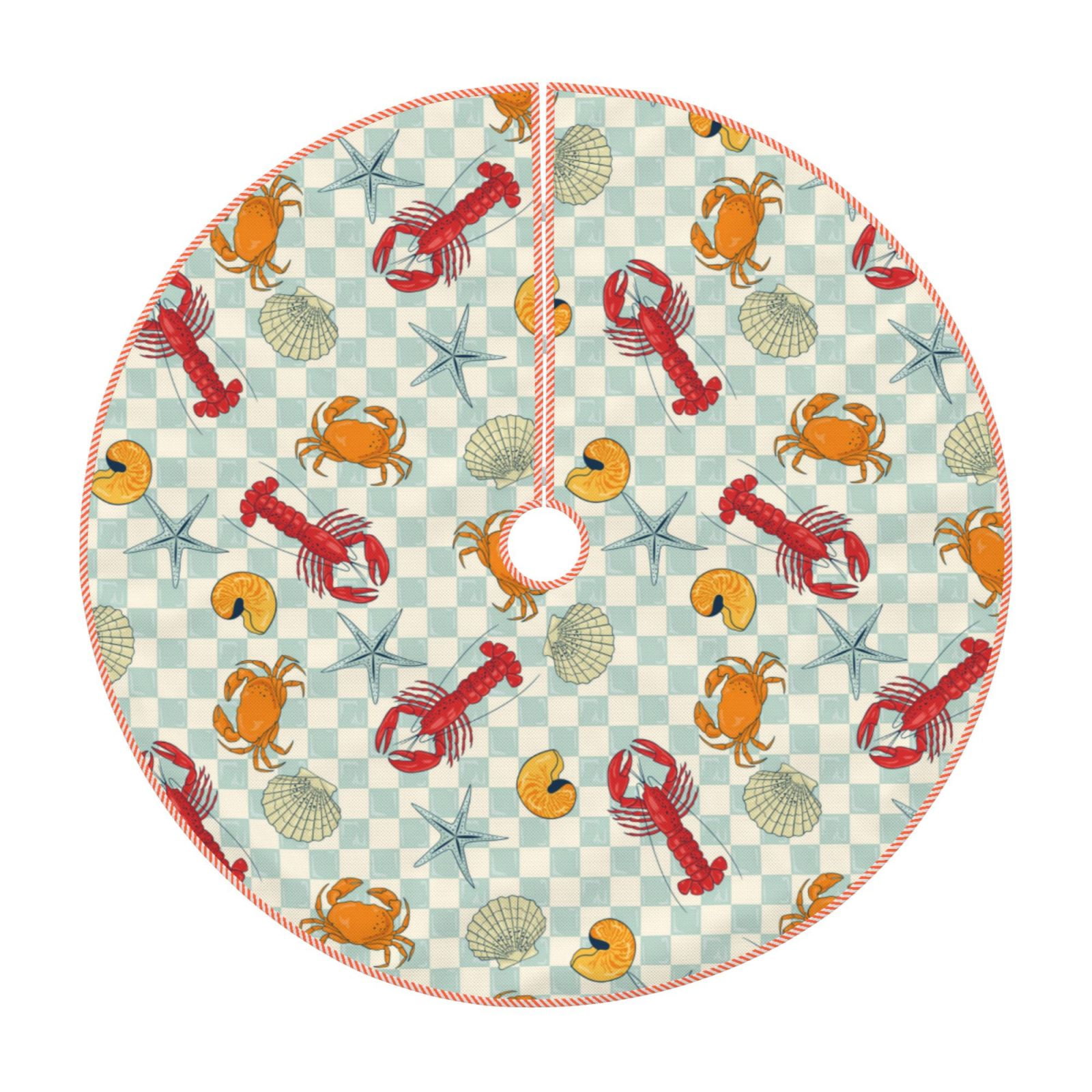 Sikiie Lobster Sea Shell Nativity Christmas Tree Skirt, Jesus Christian ...
