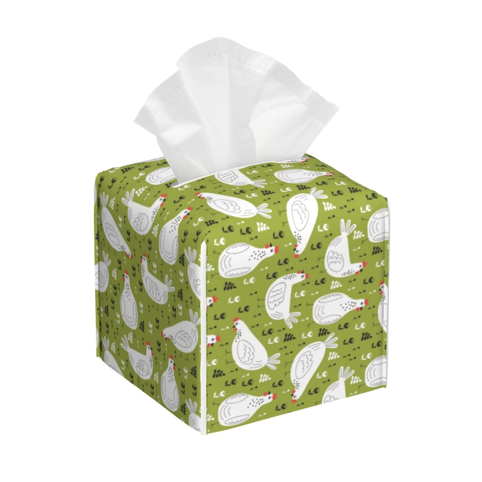 Sikiie Lovely Chickens Leather Tissue Box Cover Square, tissue box ...