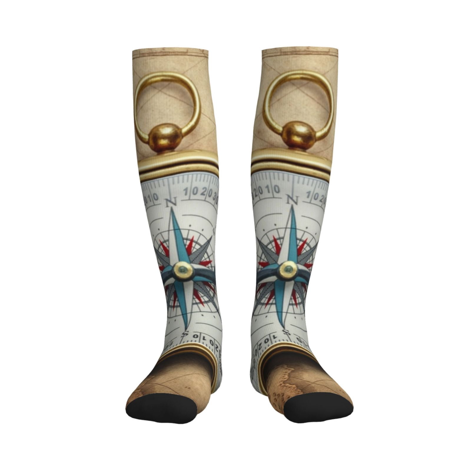 Sikiie Magnetic Old Compass On World Map 1 Pairs Compression Socks for ...