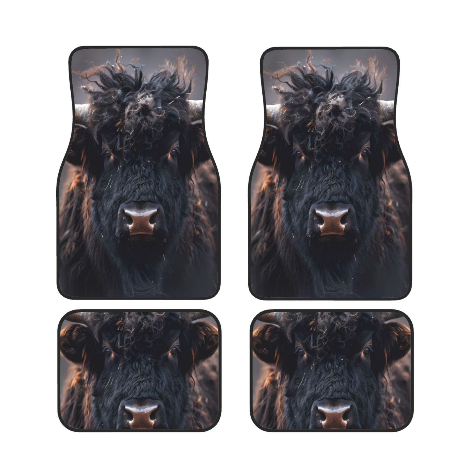 Sikiie Majestic Black Yak Car Foot Mat Set of 4 Pieces Basics Universal ...