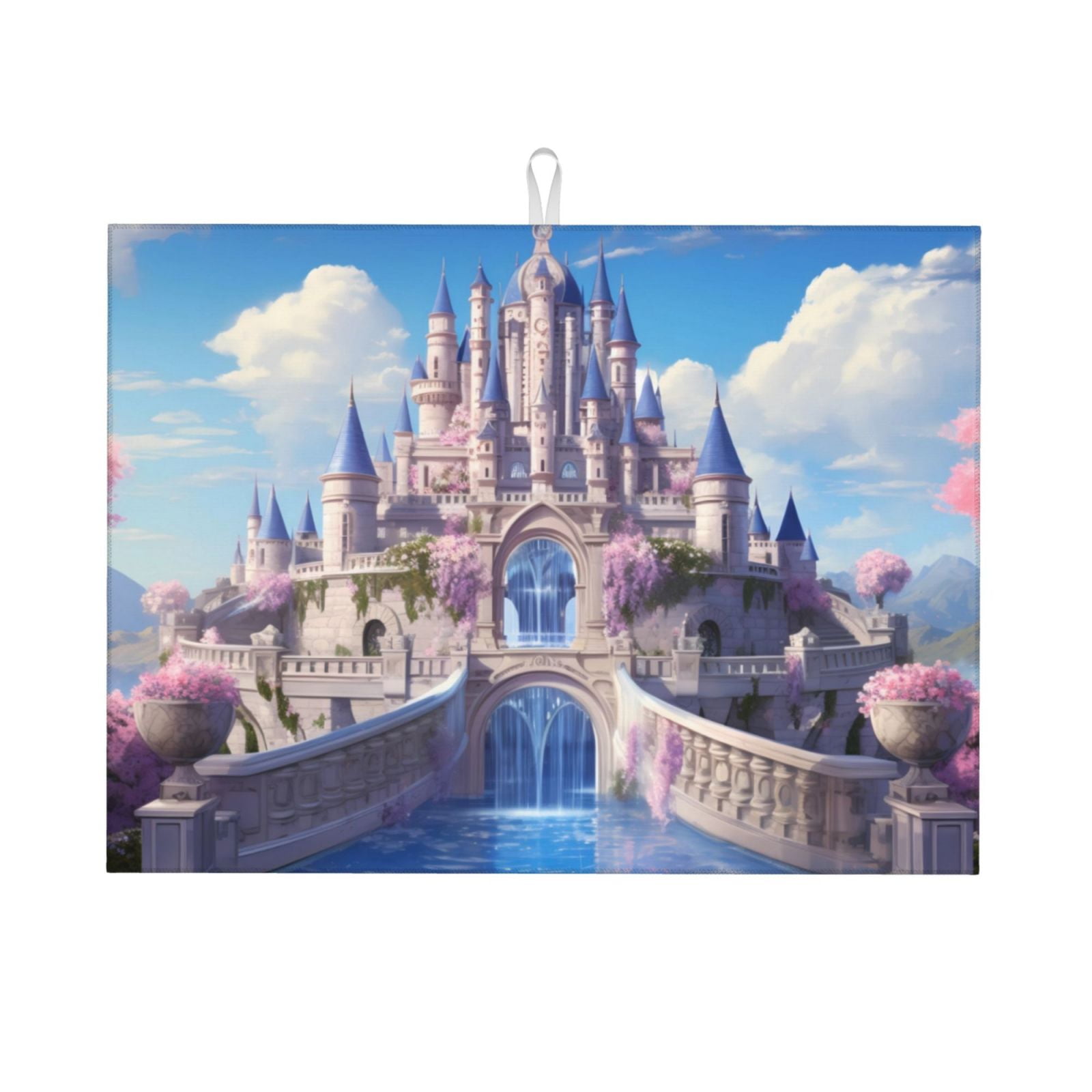 Sikiie Majestic Fantasy Castle Dish Drying Mat, Kitchen Counter Mat ...