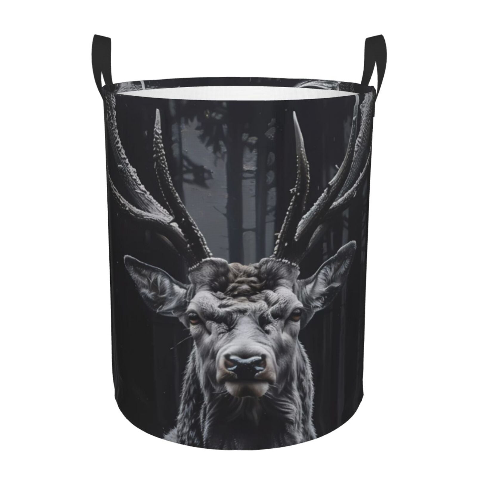 Sikiie Majestic Forest Stag Print Round Dirty Clothes Basket ...