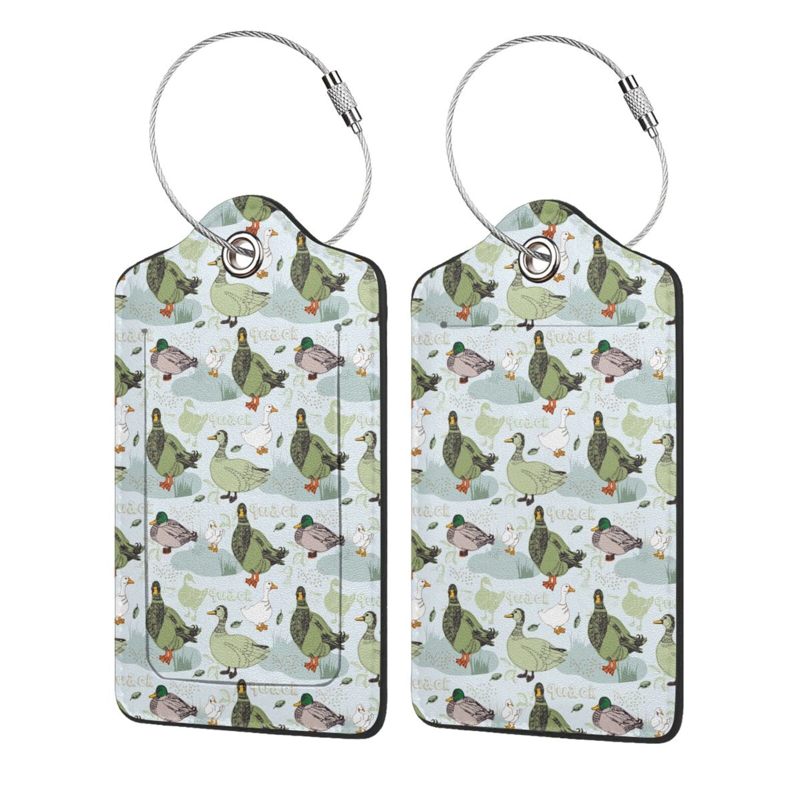 Sikiie Mallard Ducks Wild Birds Luggage Tag for Suitcase Leather ...