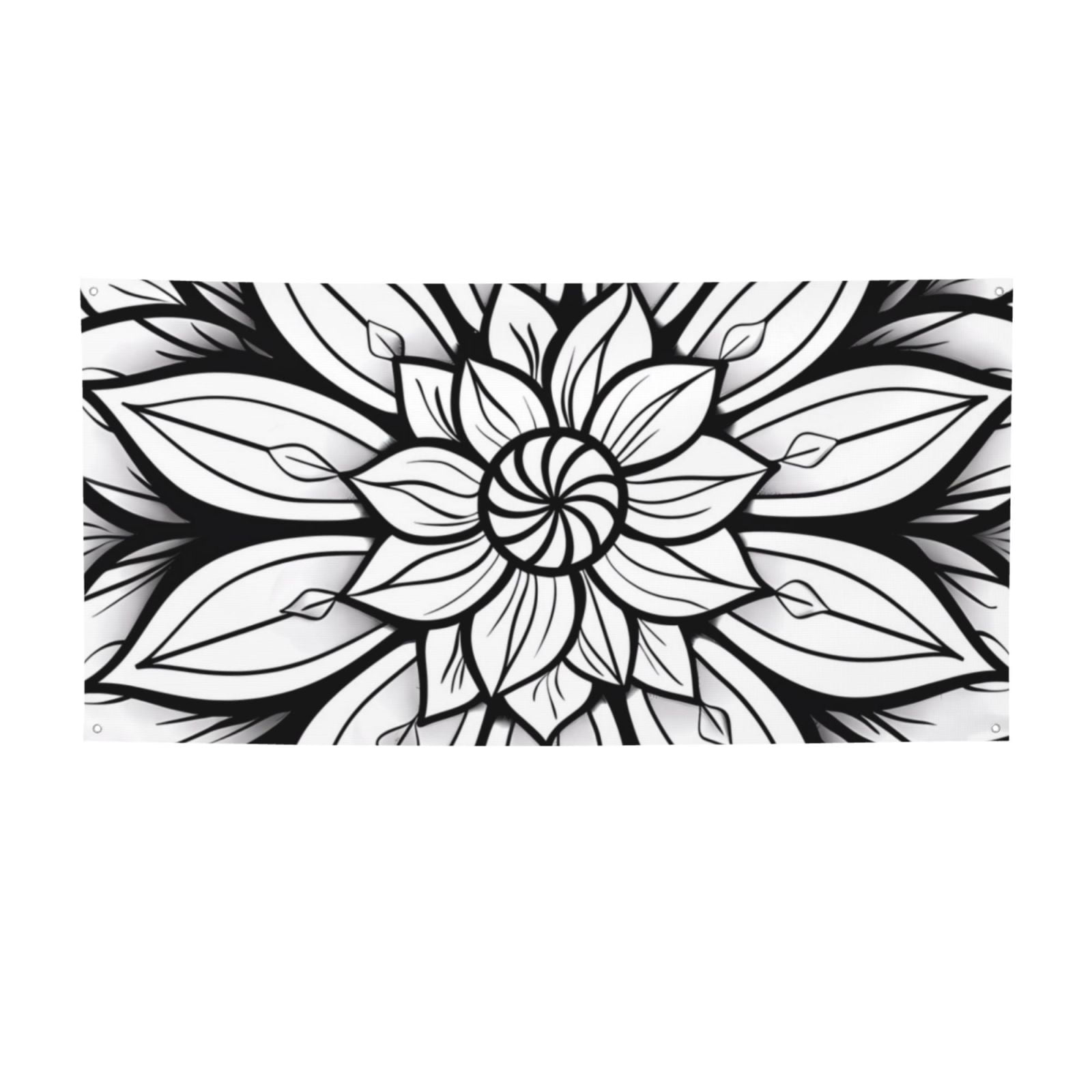 Sikiie Mandala Floral Line Art Custom Banners and Signs Customize ...