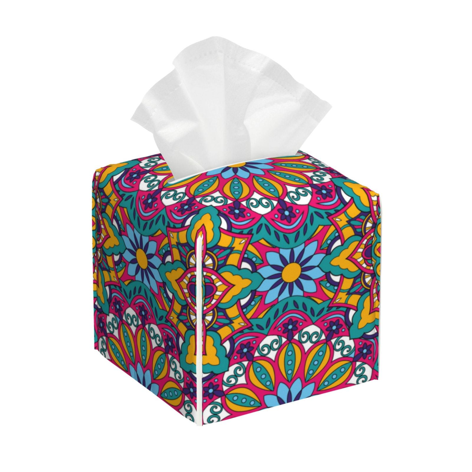 Sikiie Mandala Leather Tissue Box Cover Square, tissue box holder ...