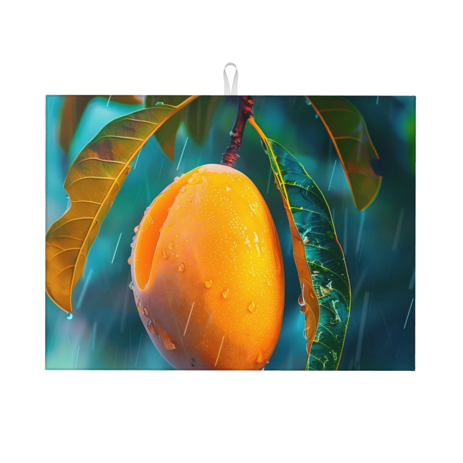 Sikiie Mango In The Rain Dish Drying Mat, Kitchen Counter Mat, Self ...