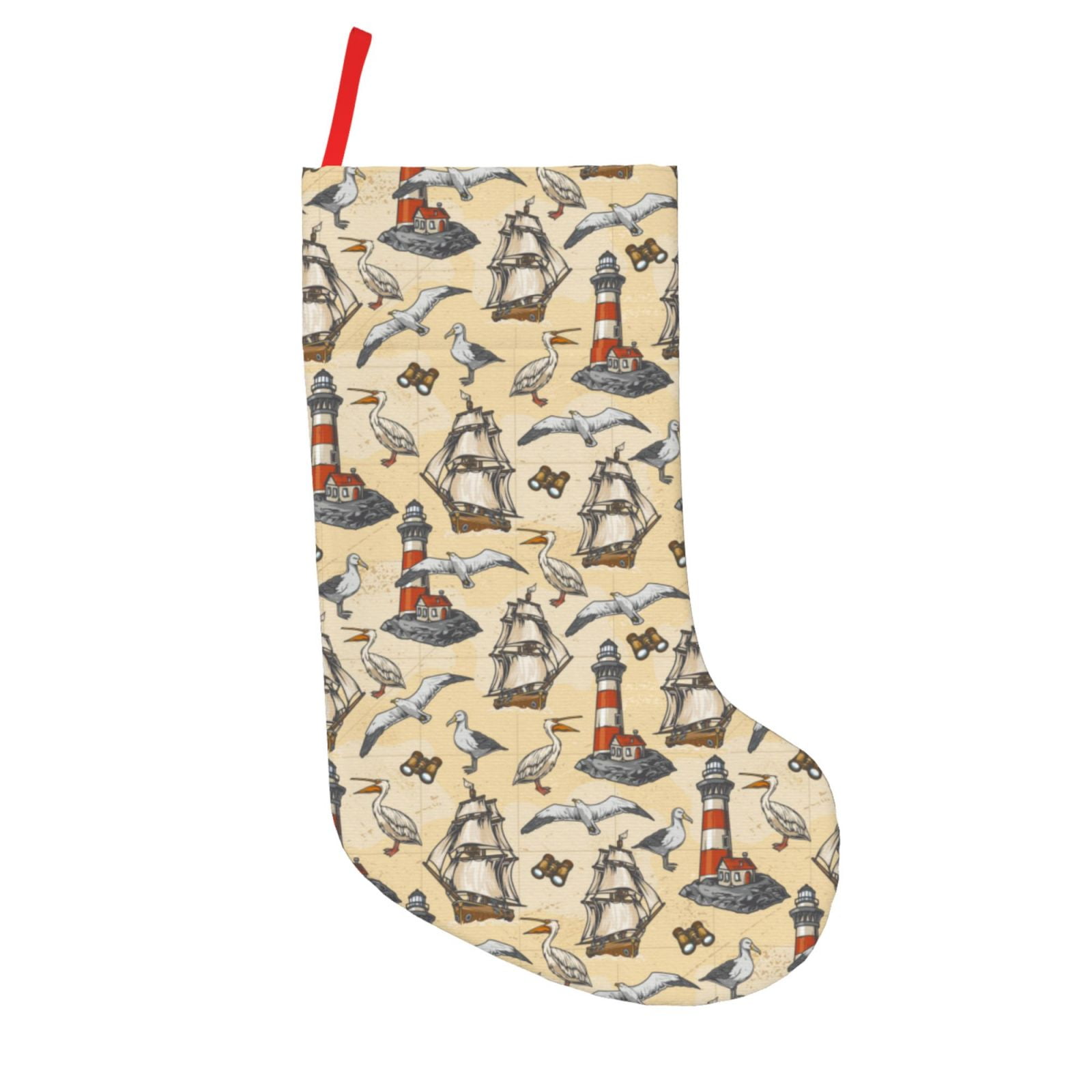 Sikiie Marine Birds And Coastal Lighthouse Christmas Stockings,18 ...