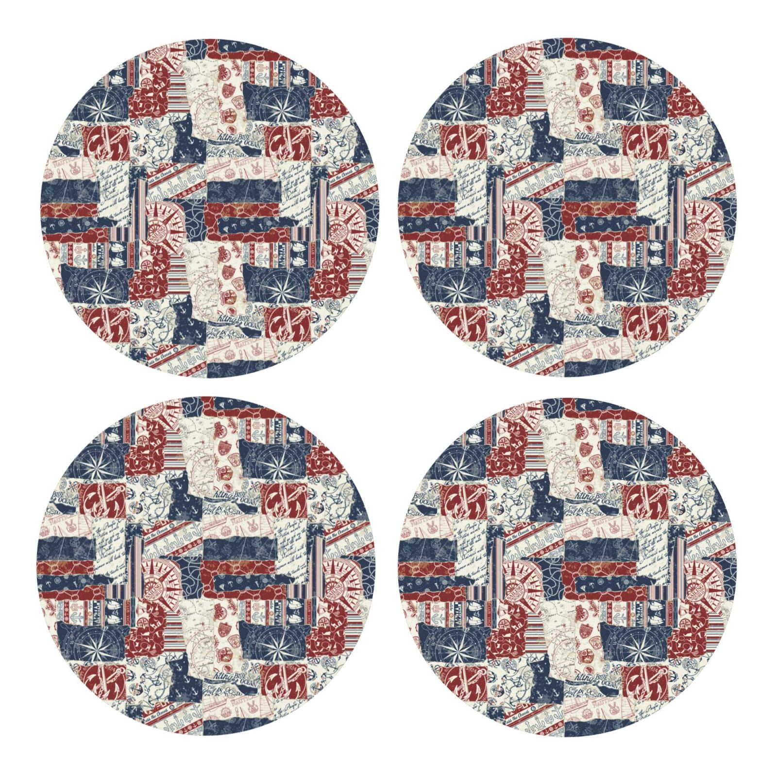Sikiie Marine Sailing MDF Cork Coaster 4 Pcs - Absorbent Beverage ...
