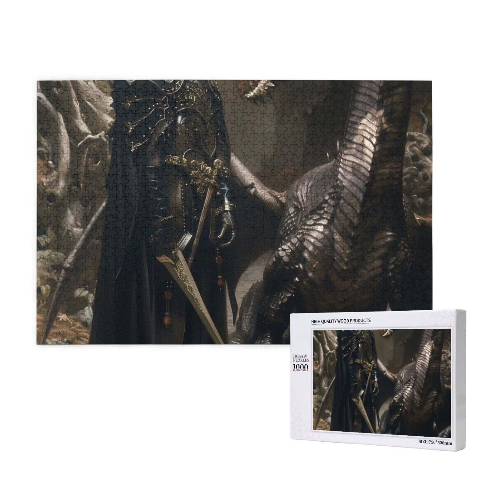 Sikiie Medieval Knight And Dragon Puzzle, Jigsaw Puzzles, Jigsaw ...