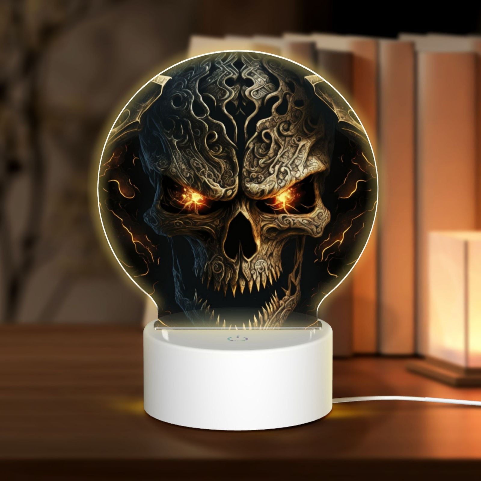 Sikiie Metal Evil Skull Acrylic Night Light Gift Custom Acrylic Night ...