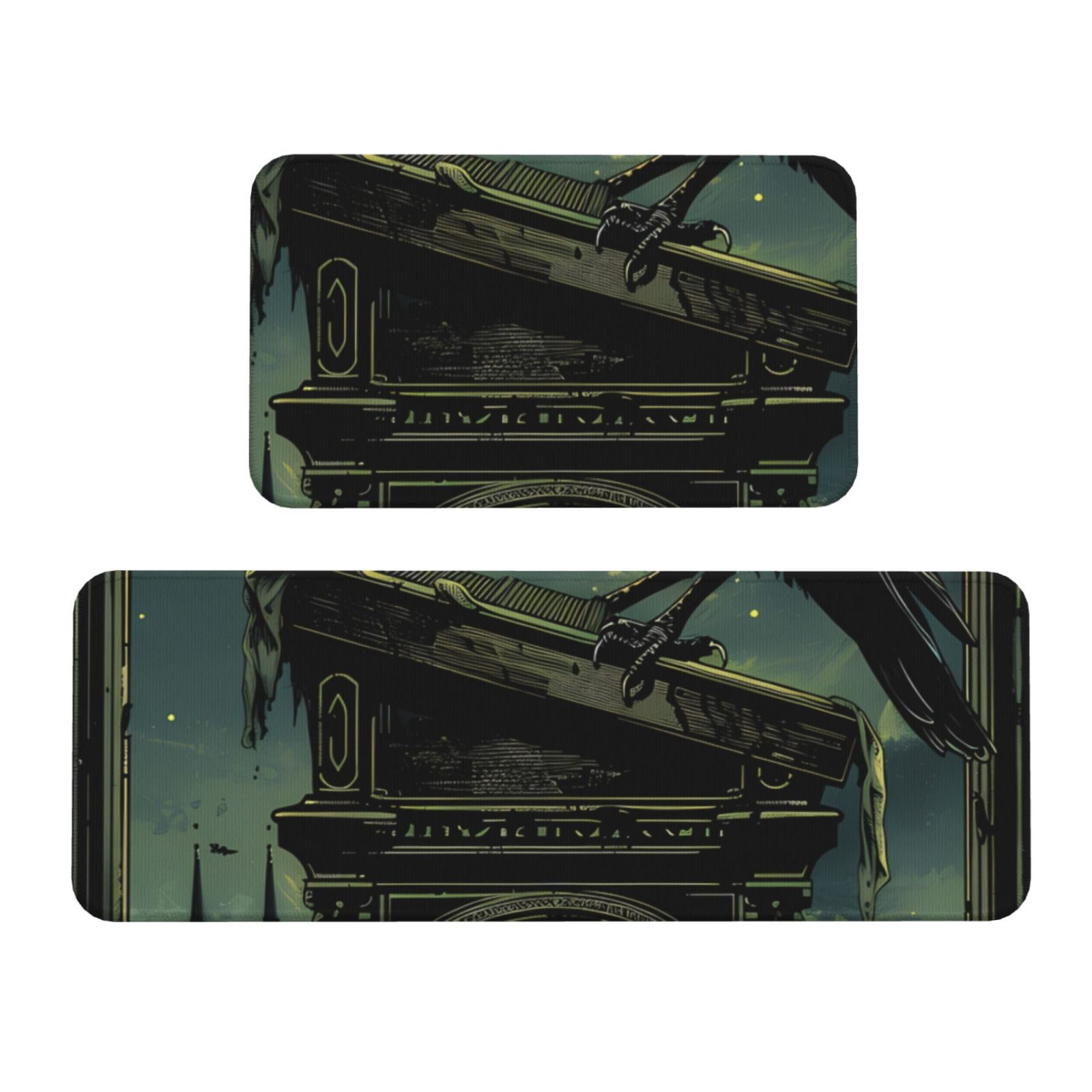 Sikiie MoonNight Sky Crow Kitchen Mat 2 PCS Cushioned Kitchen Rug ...