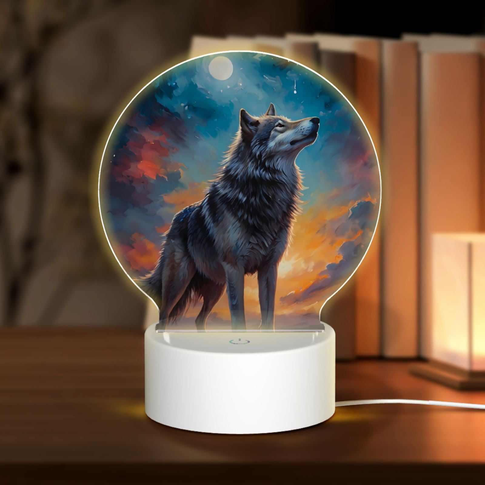 Sikiie Moonlit Night Sky Wolf Acrylic Night Light Gift Custom Acrylic ...