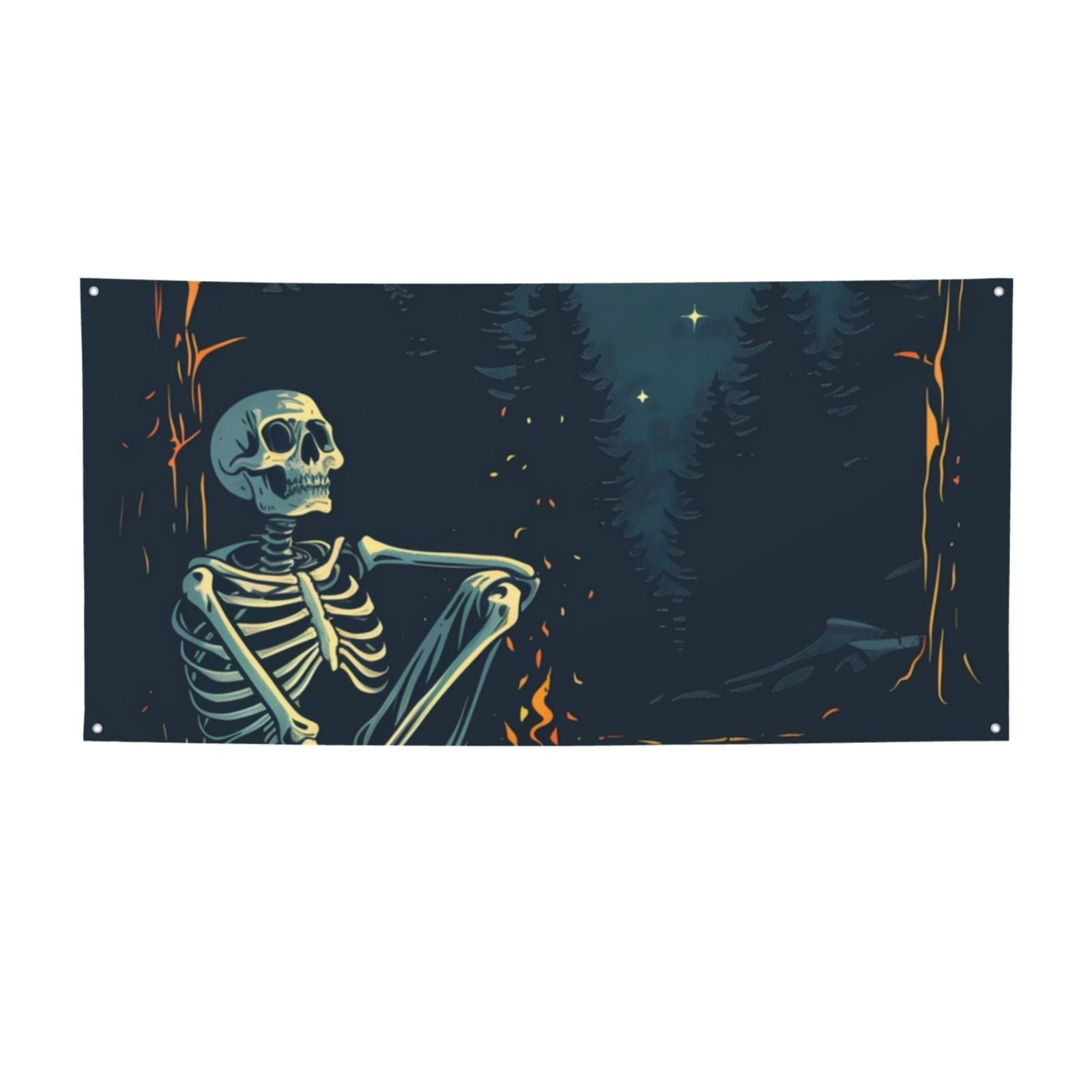 Sikiie Moonlit Skeleton Campfire Custom Banners and Signs Customize ...
